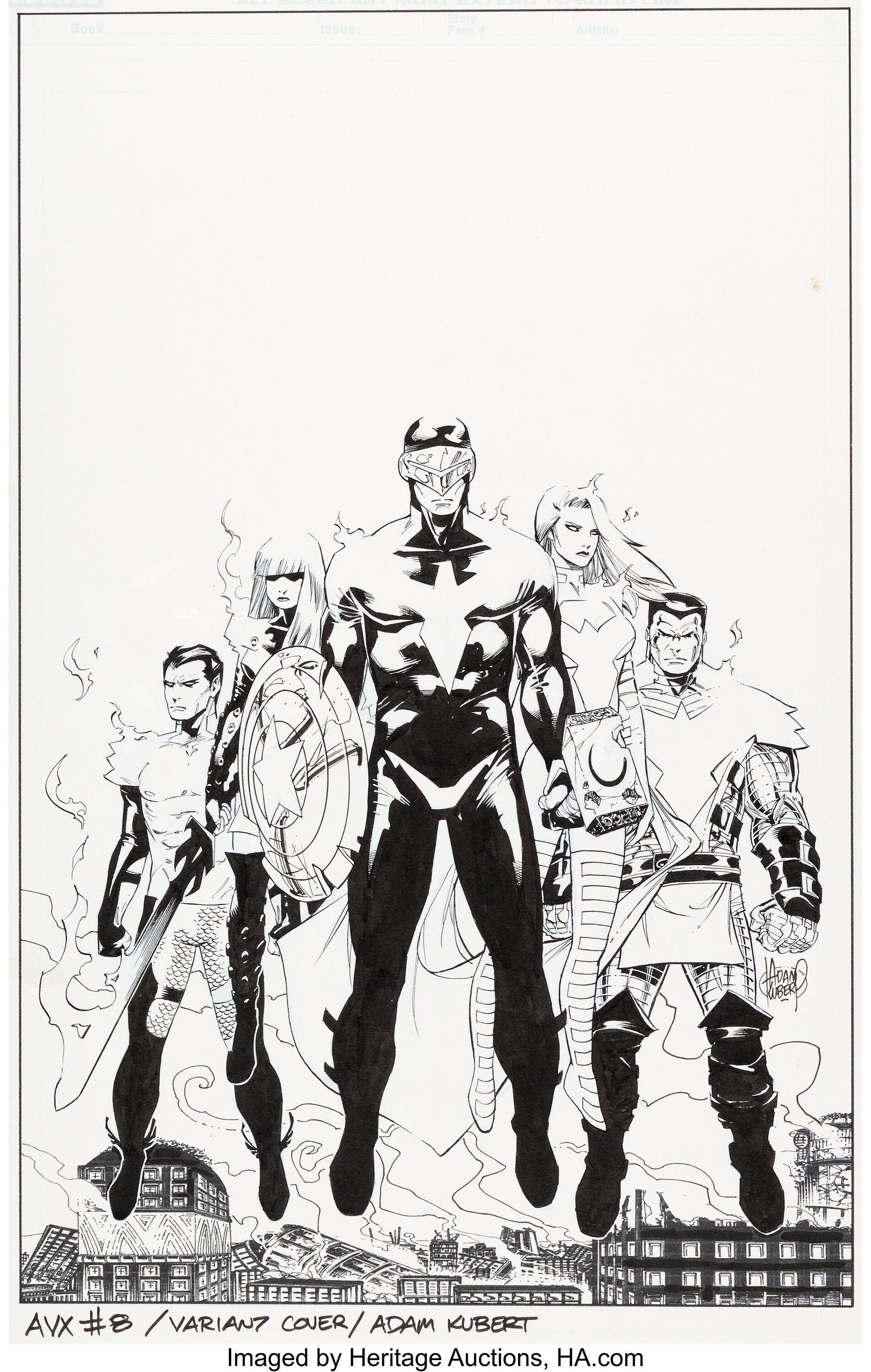 Adam Kubert Avengers vs. X-Men #8 Variant Cover Original Art | Lot ...