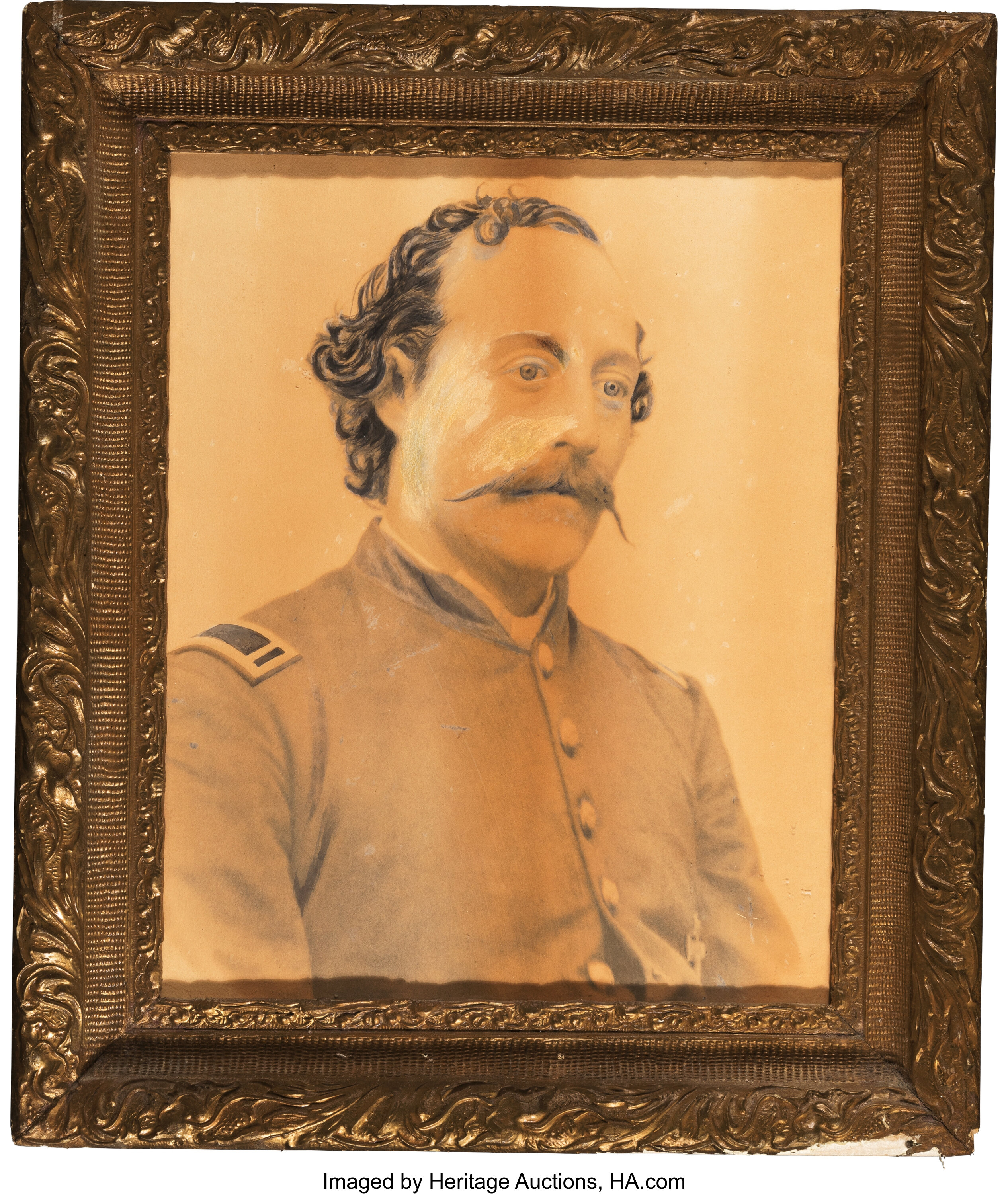 [Civil War Era]. Watercolor Portrait of Union Soldier, Orrin B. | Lot ...