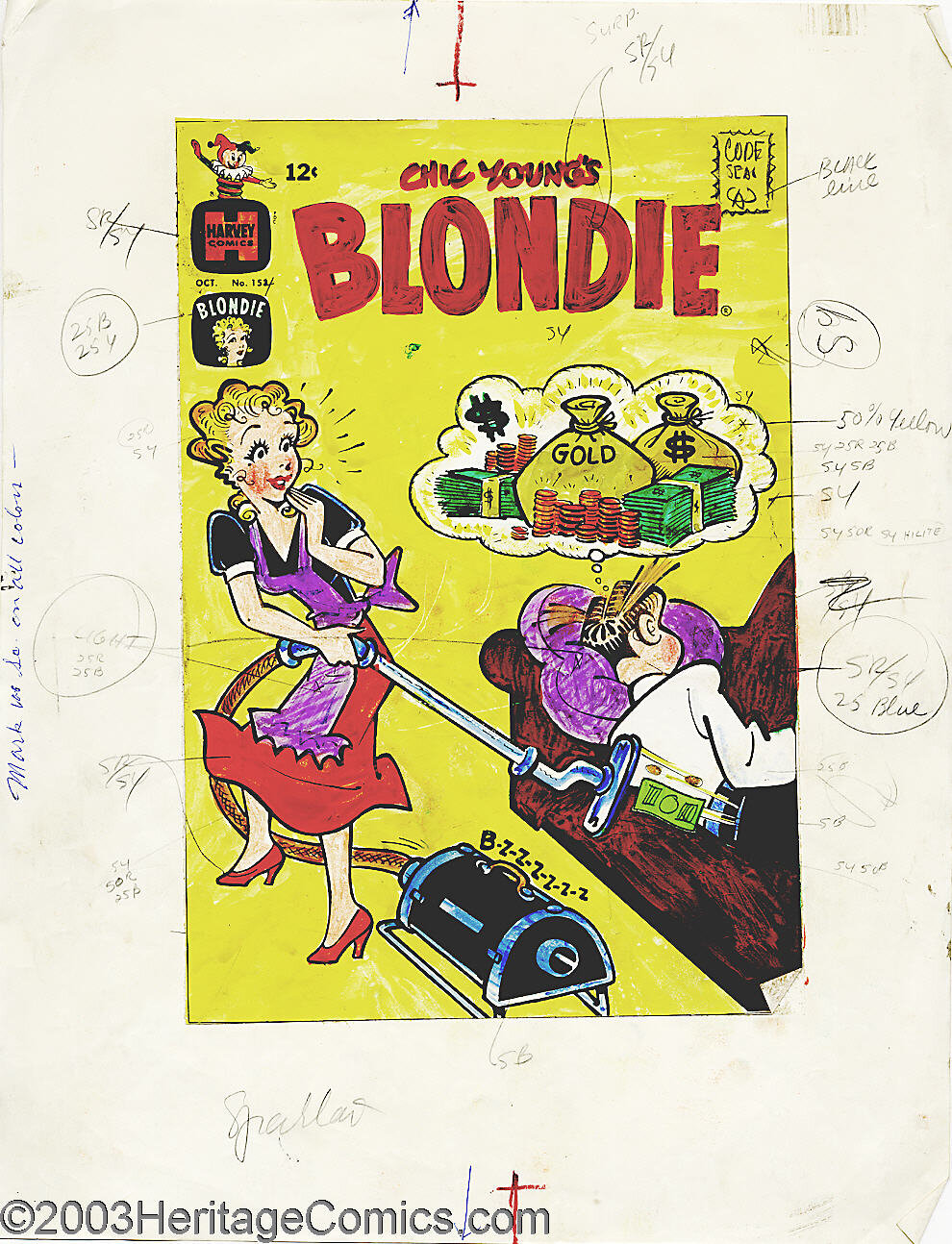 Paul Fung (attributed) - Original Cover Art for Blondie #154 | Lot ...