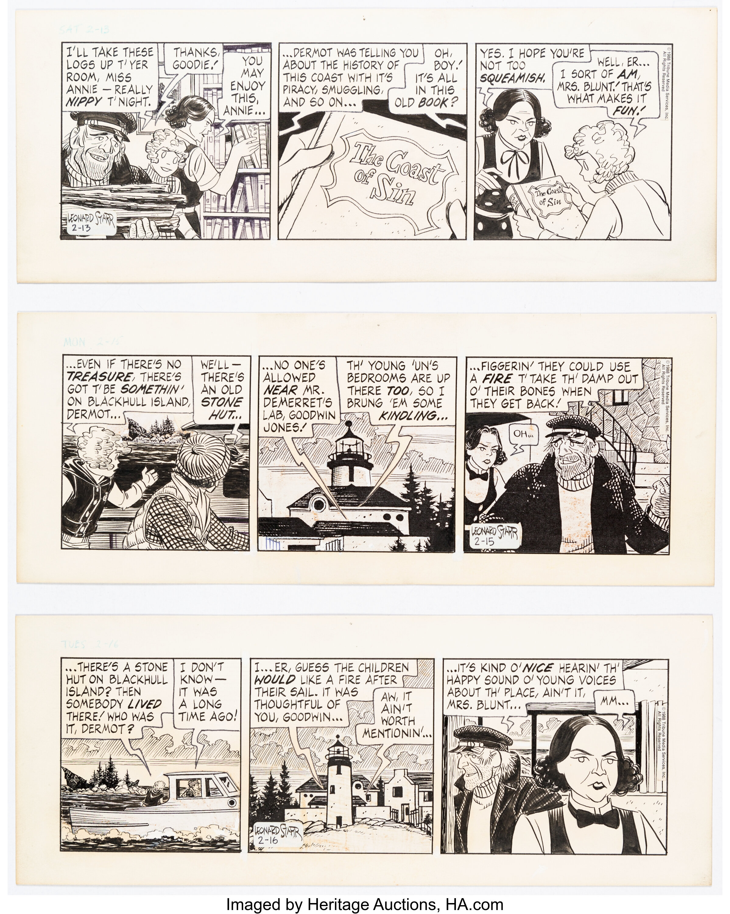 Leonard Starr Little Orphan Annie Daily Comic Strip Original Art | Lot ...