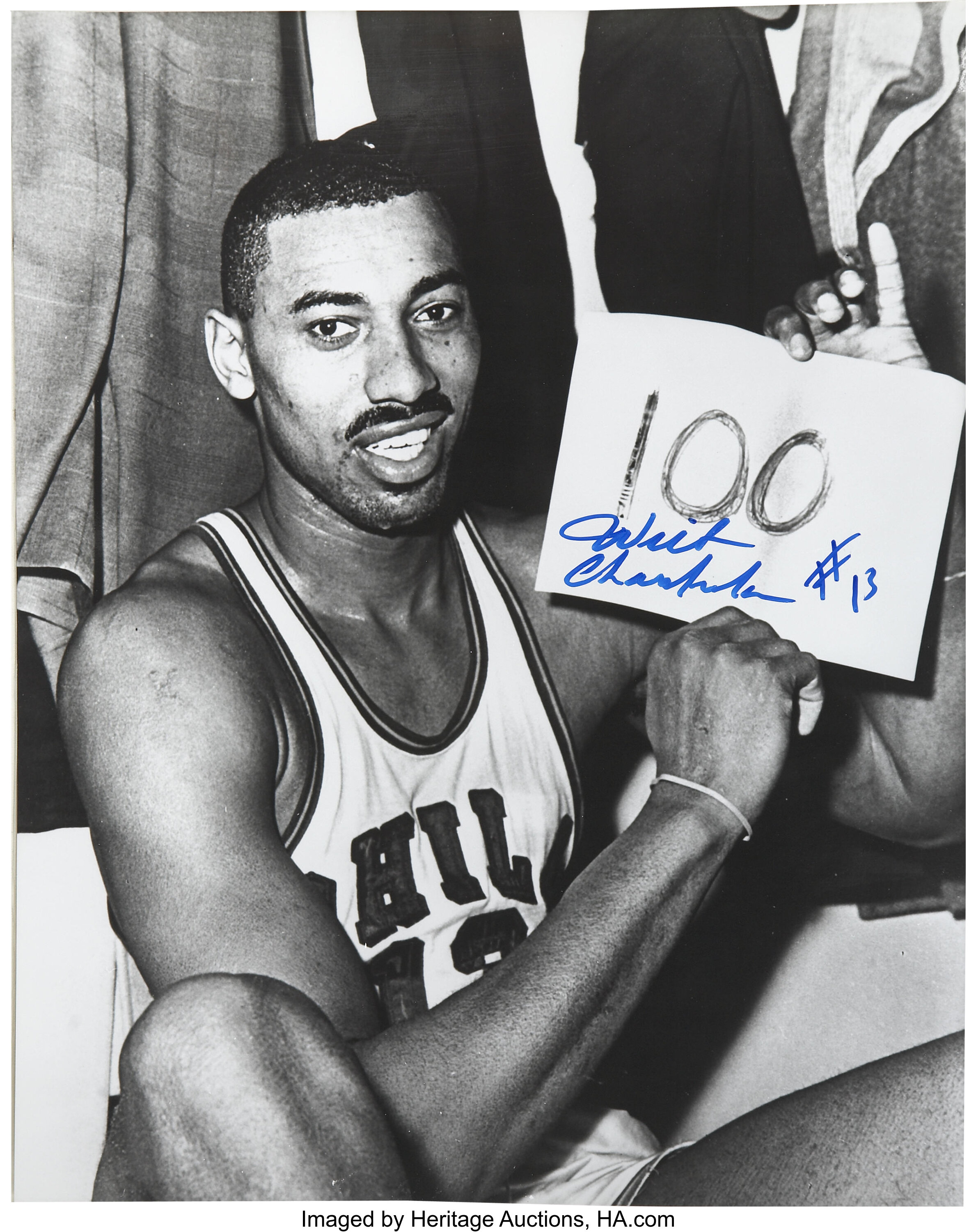 Wilt Chamberlain Signed Oversized Photograph. Dominating the | Lot ...