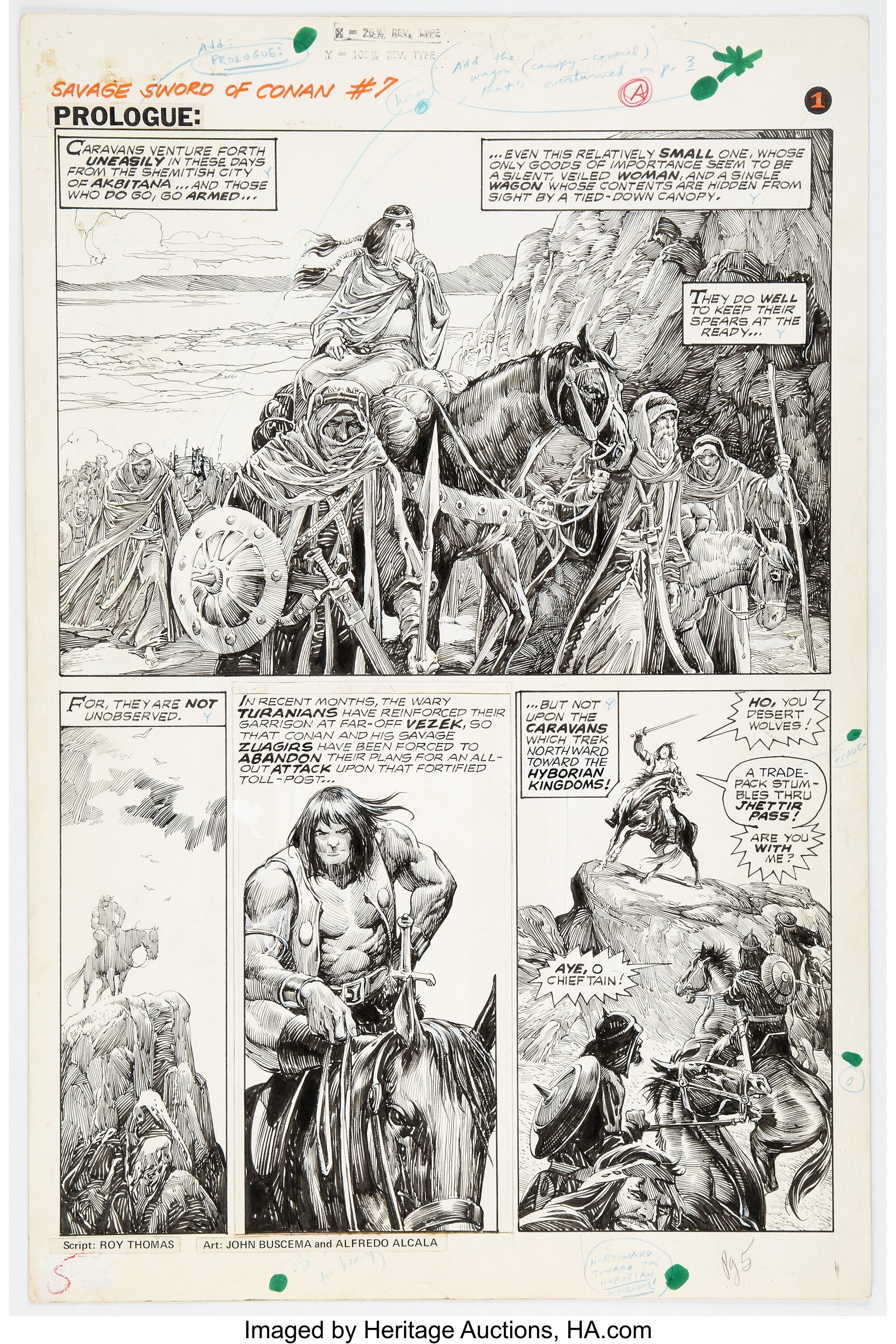 John Buscema and Alfredo Alcala The Savage Sword of Conan #7 Story ...