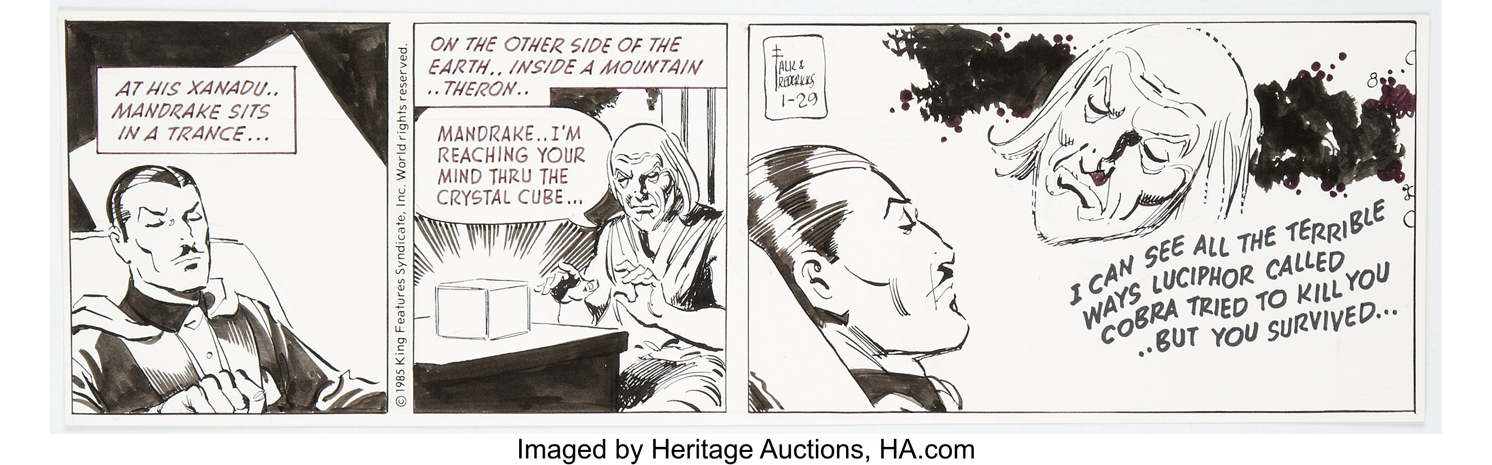 Fred Fredericks Mandrake the Magician Daily Comic Strip Original | Lot ...