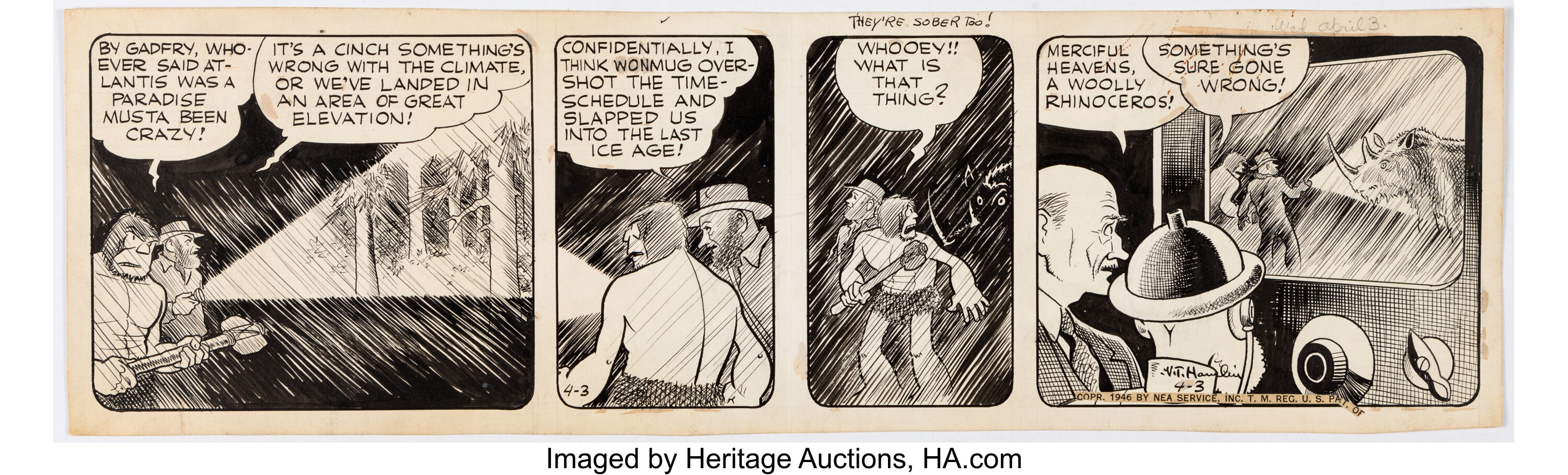 V.T. Hamlin Alley Oop Daily Comic Strip dated 4-3-46 (NEA, | Lot #47078 ...