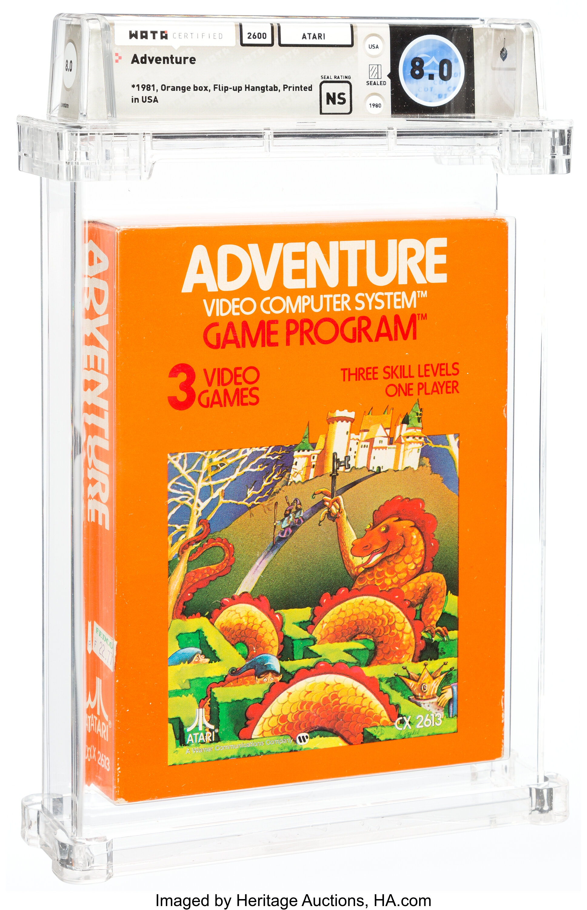 Adventure - Wata 8.0 NS Glue Seal, 2600 Atari 1980 USA.... Video | Lot ...