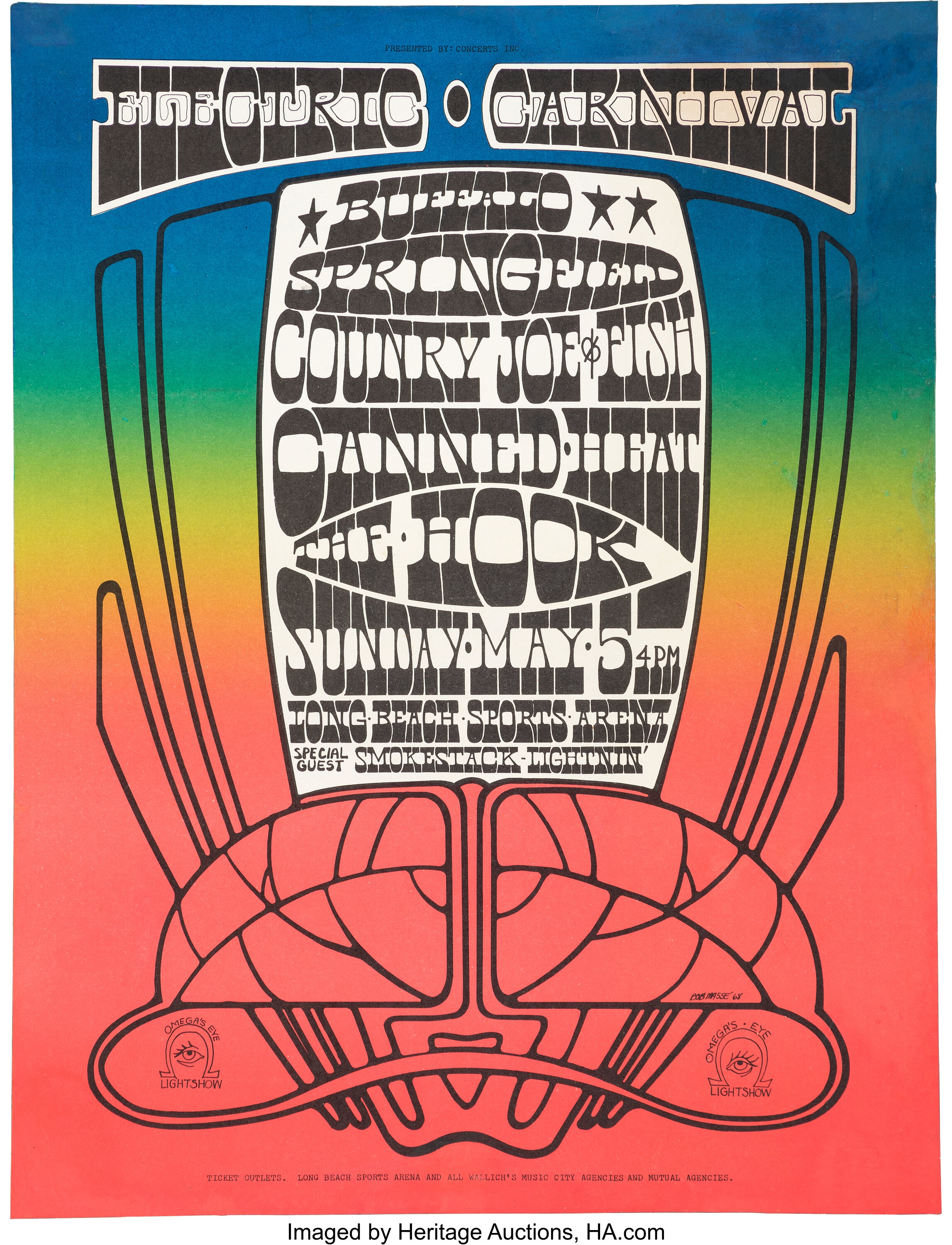 Buffalo Springfield 1968 Concert Poster - Last Show with Neil Young ...