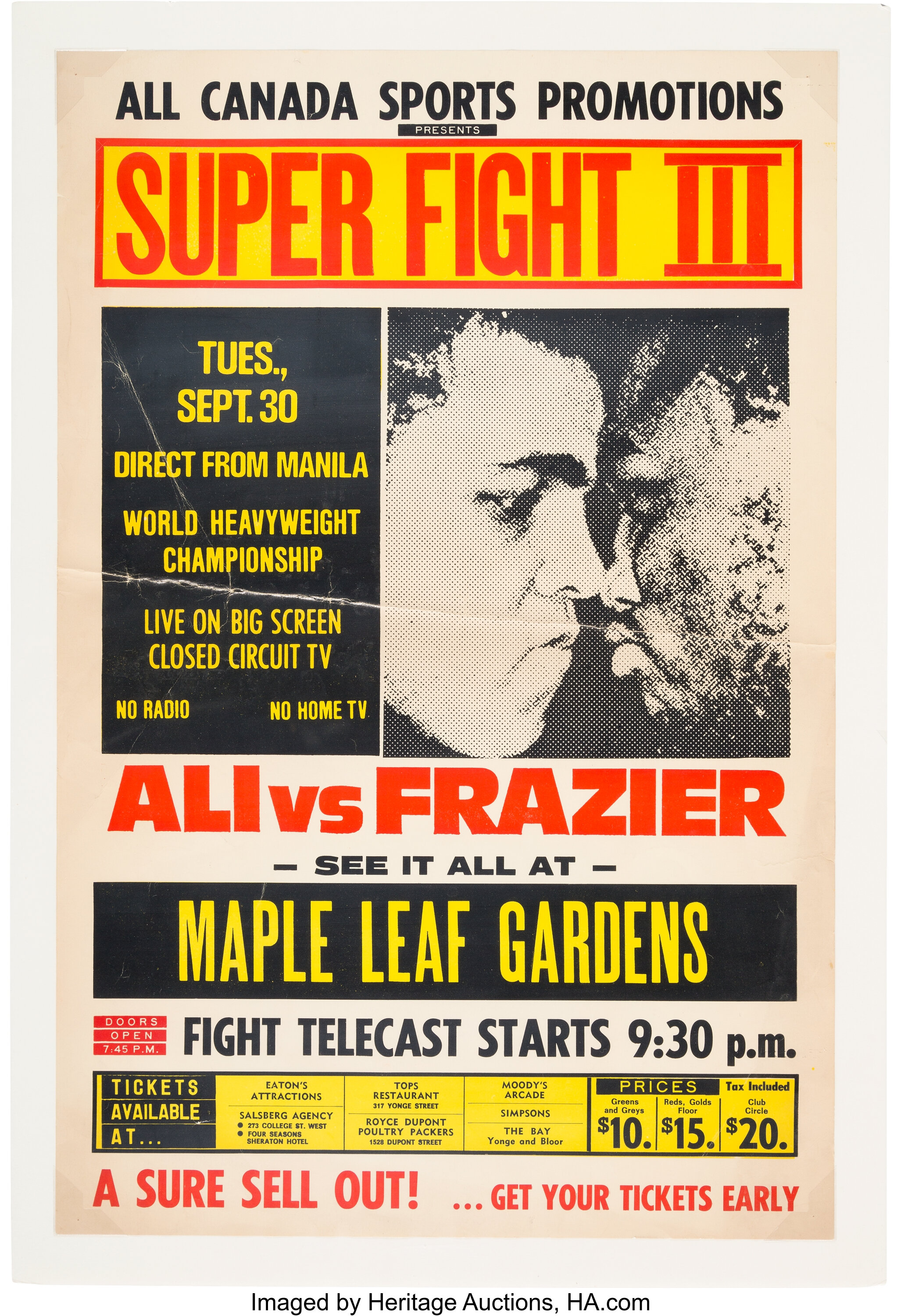 1976 Muhammad Ali vs. Joe Frazier III ("A Thrilla in Manila") | Lot ...