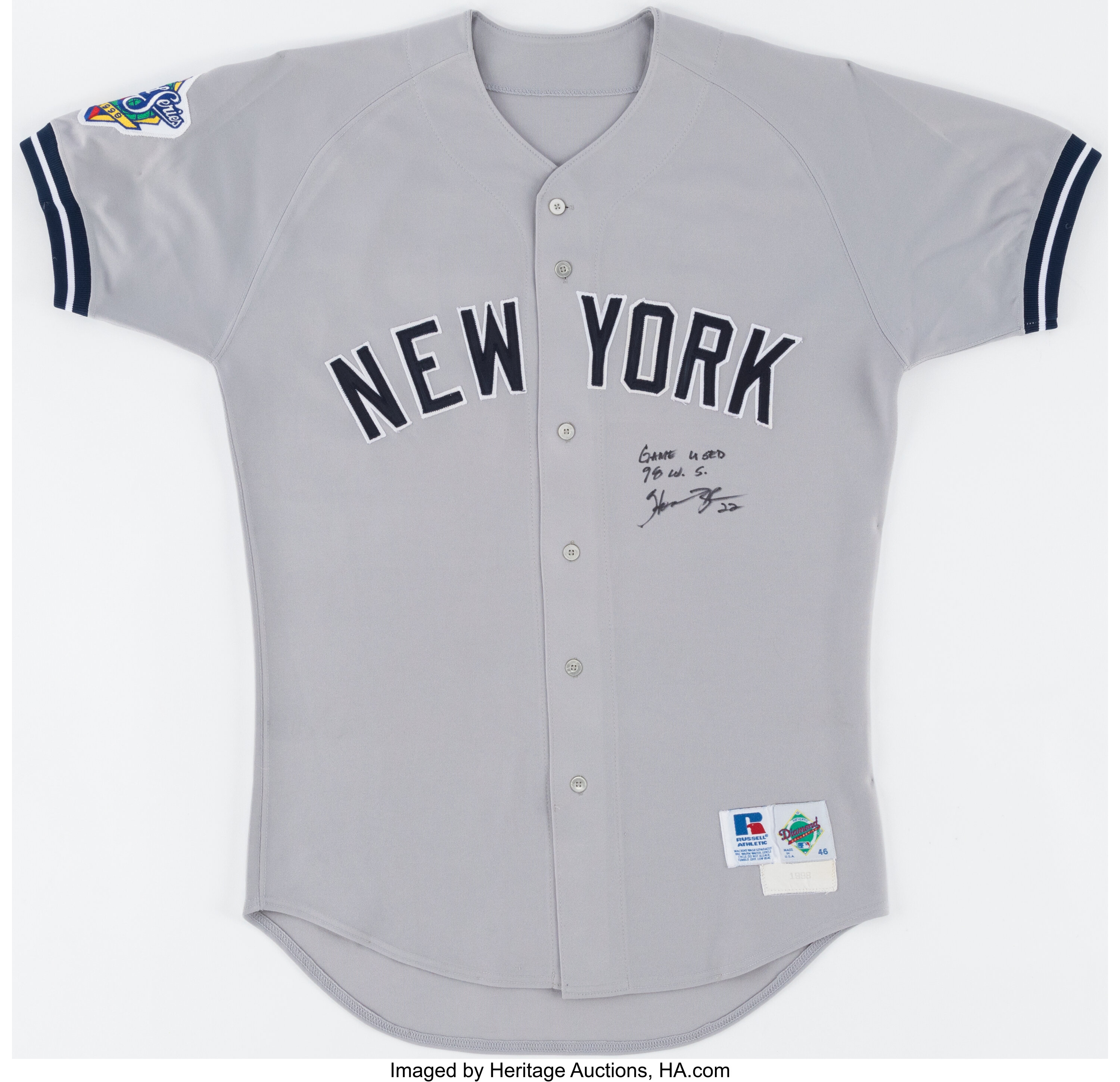1998 Homer Bush Game Worn & Signed World Series New York Yankees | Lot ...
