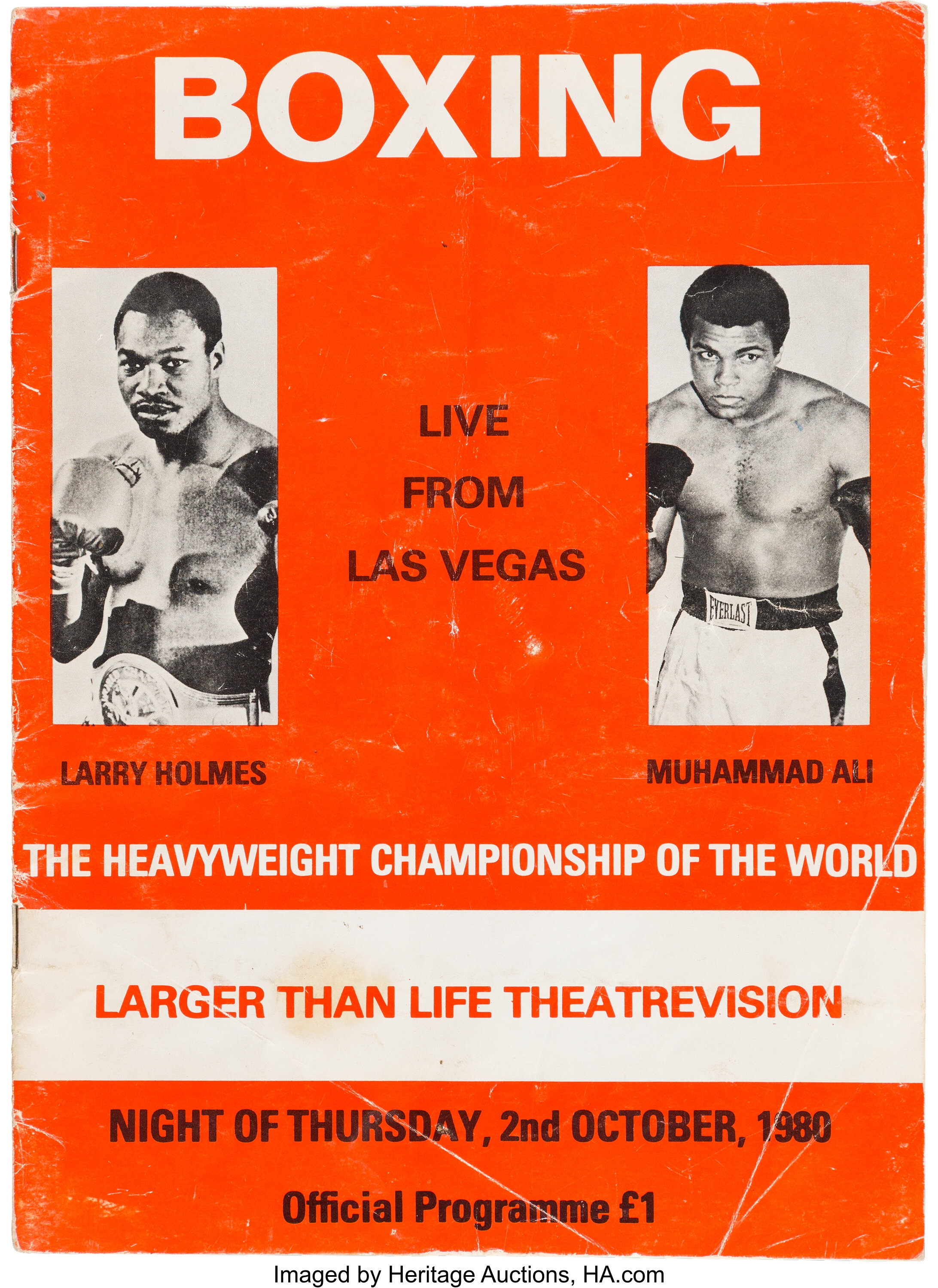 1980 Muhammad Ali vs. Larry Holmes ("The Last Hurrah") Closed | Lot ...