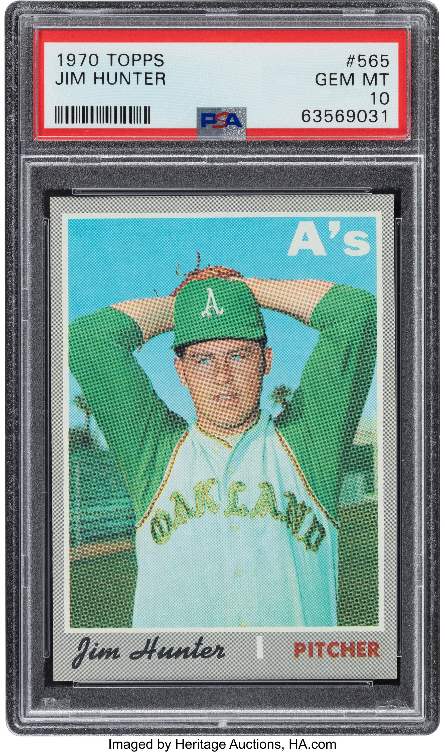 1970 Topps Jim Hunter #565 PSA Gem Mint 10 - Pop Five.... Baseball ...