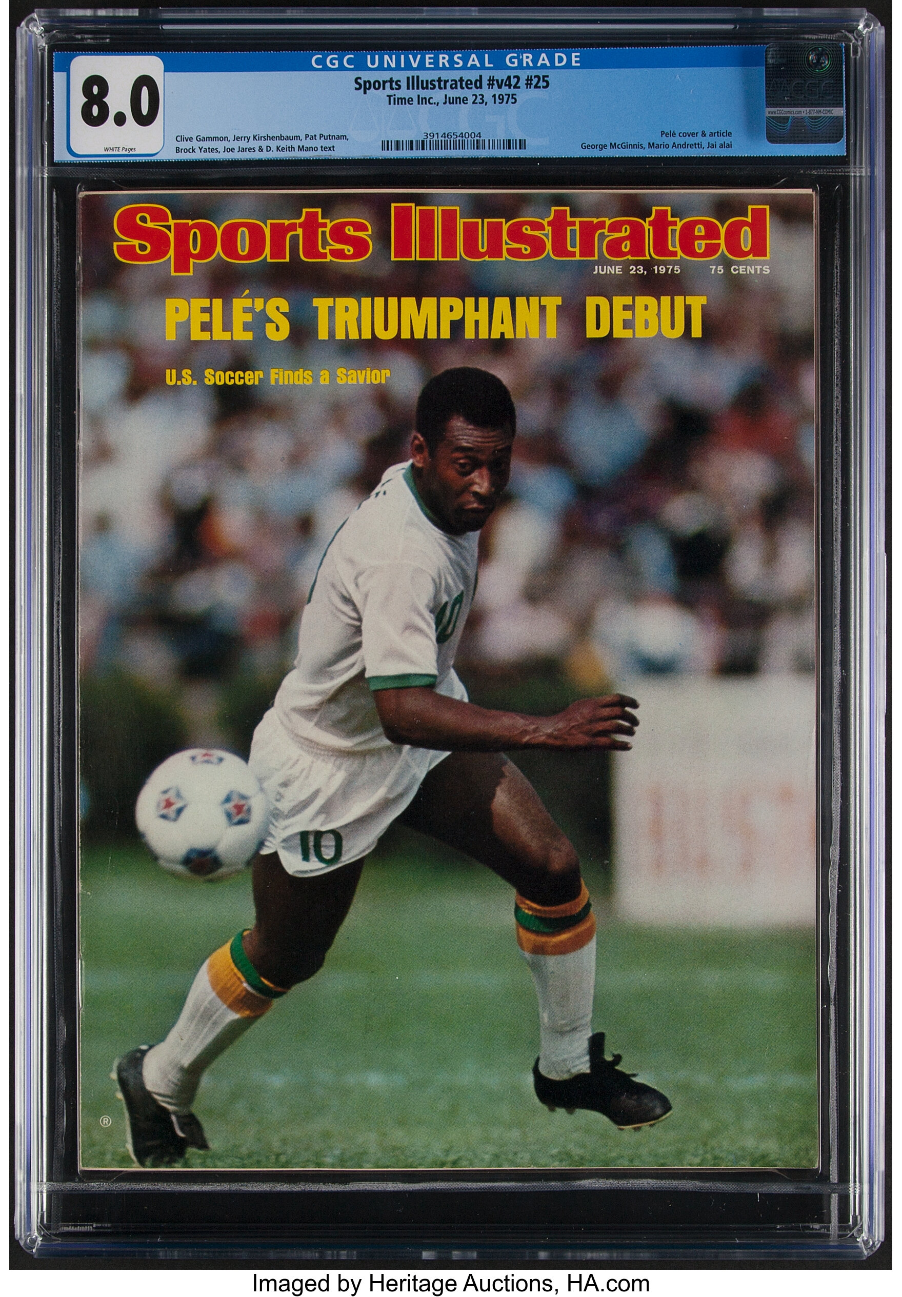1975 Pele Sports Illustrated Issue CGC 8.0 Pop One With One | Lot ...
