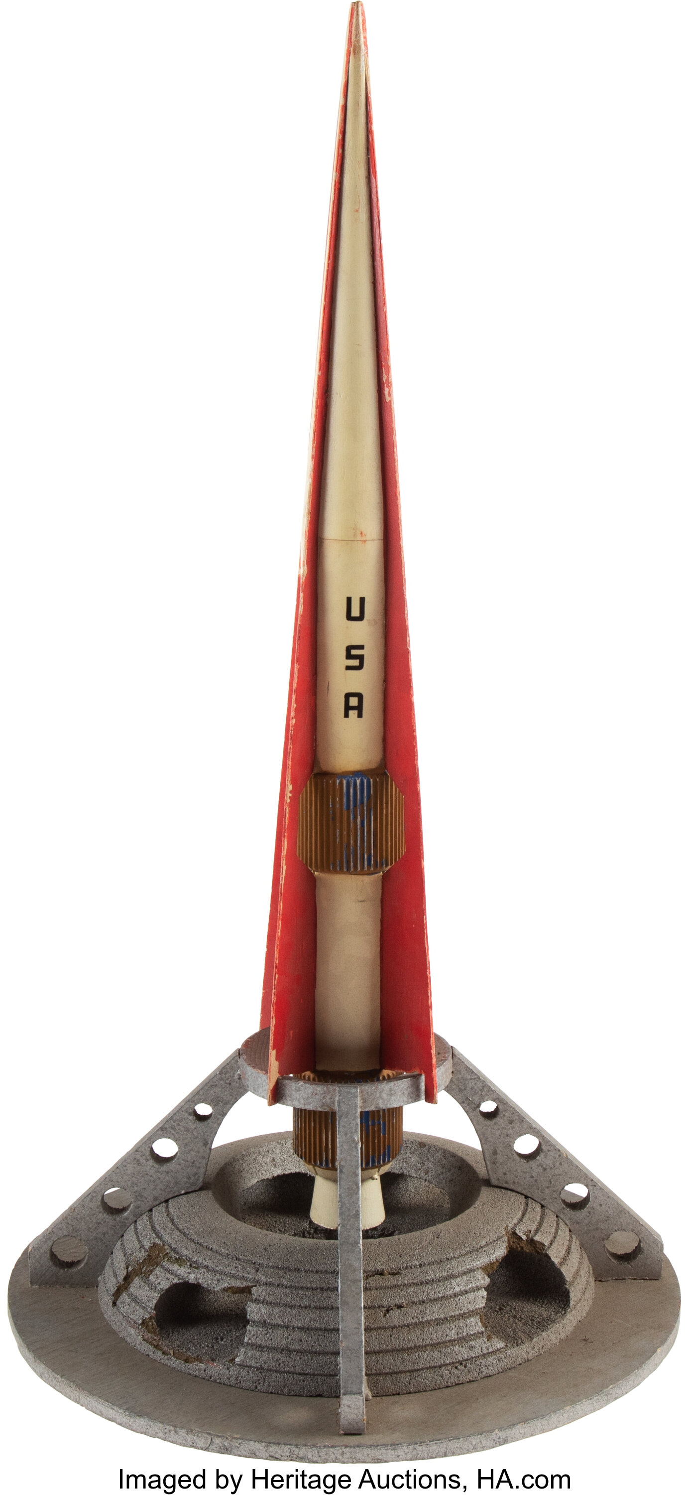 Set of (3) Model Miniature Missiles and Launch Pad from City | Lot ...