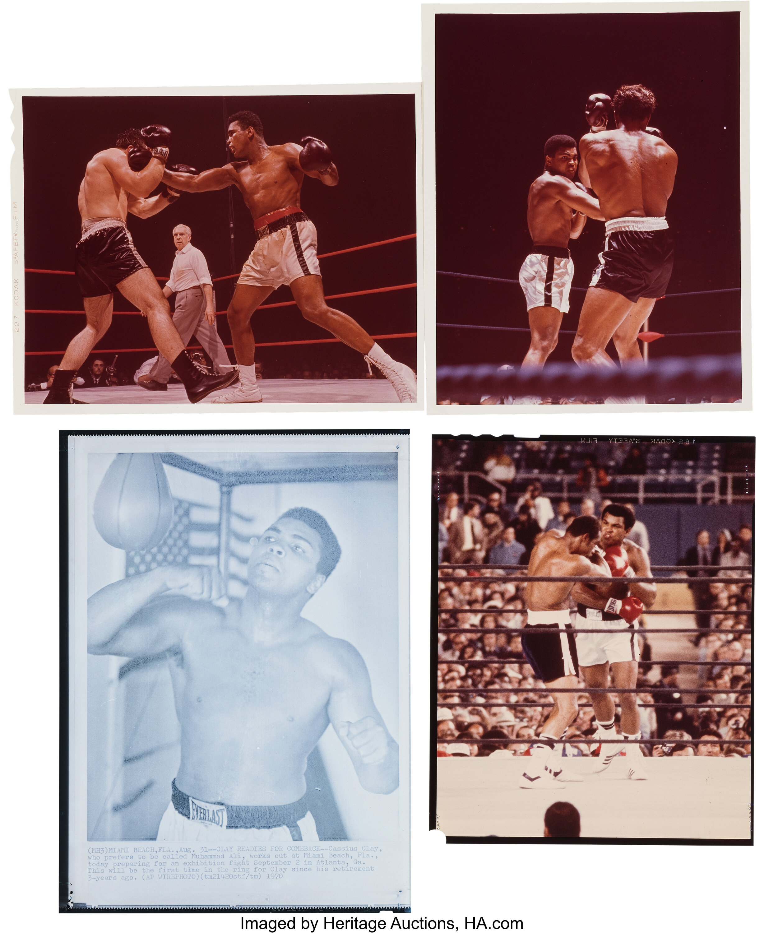 1970-76 Muhammad Ali Color Transparencies, Negative & Ephemera Lot ...