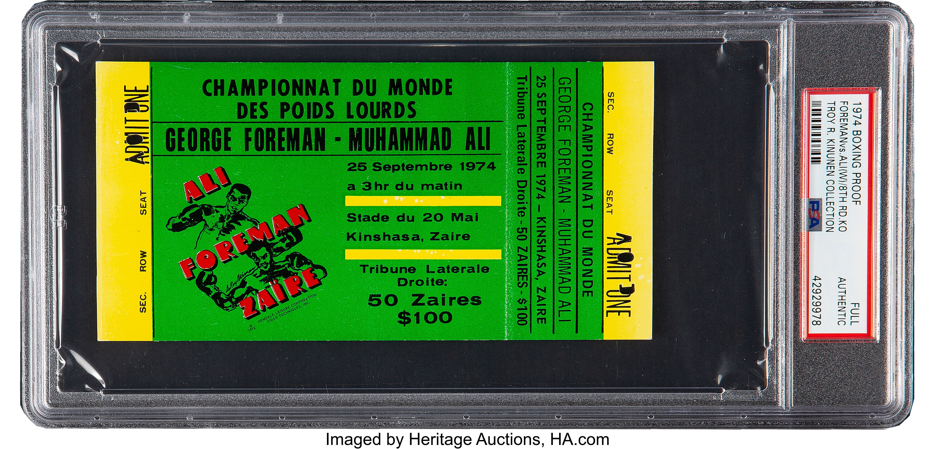 1974 Muhammad Ali vs. George Foreman "Rumble in the Jungle" Full | Lot ...