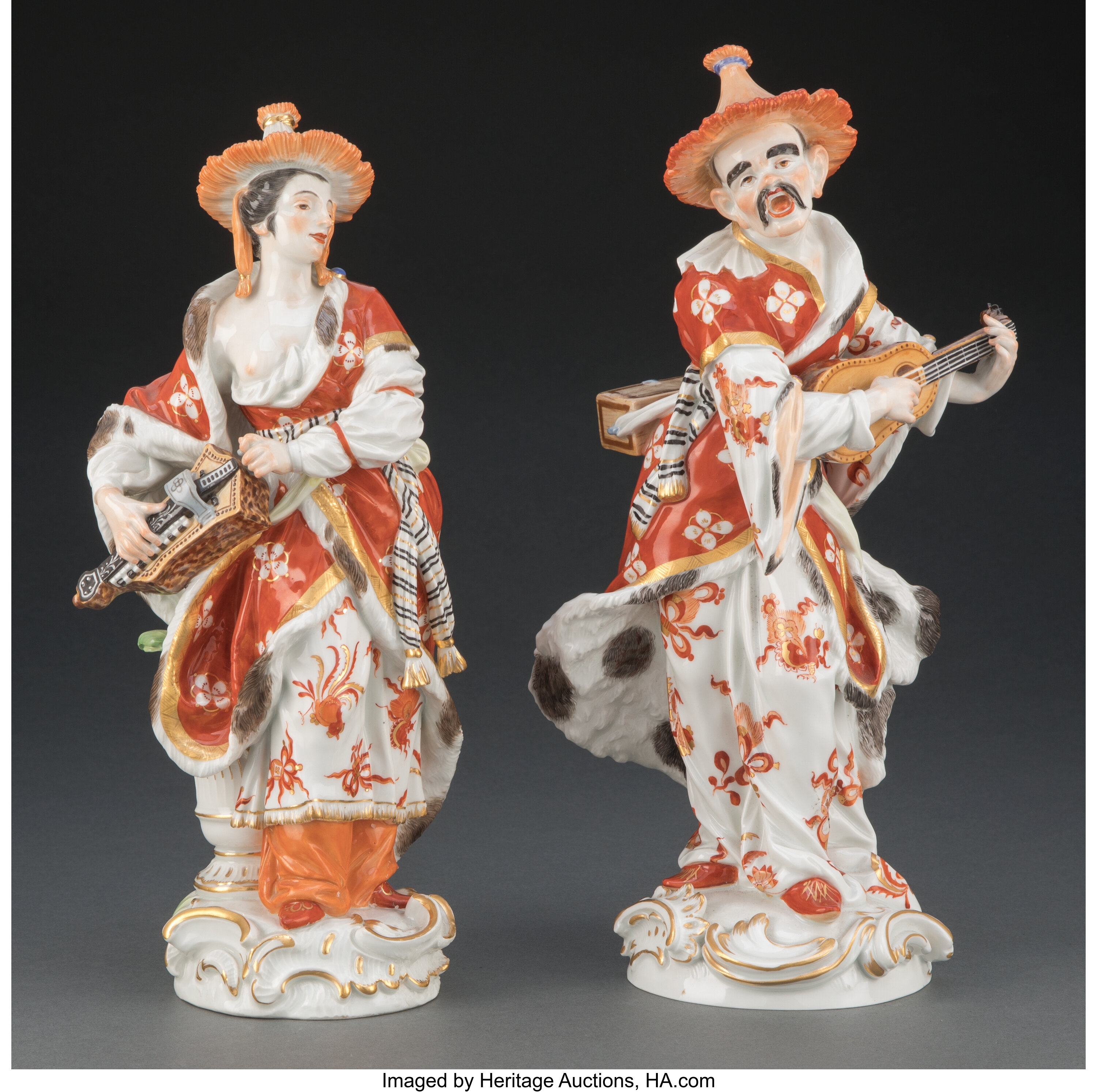 A Pair of Meissen Porcelain Figures: Malabar Man and Malabar Woman ...