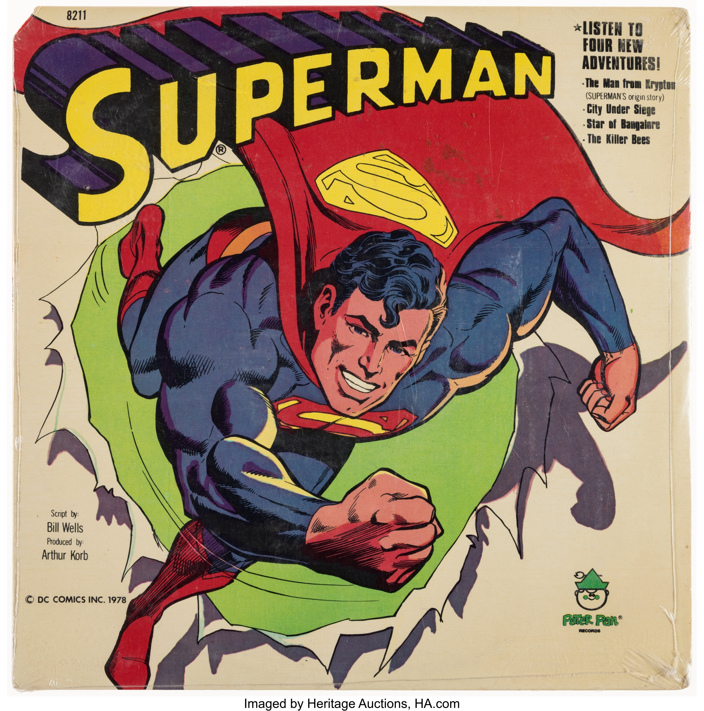 Superman #8211 Record Album Sealed (DC/Peter Pan, 1978).... | Lot ...