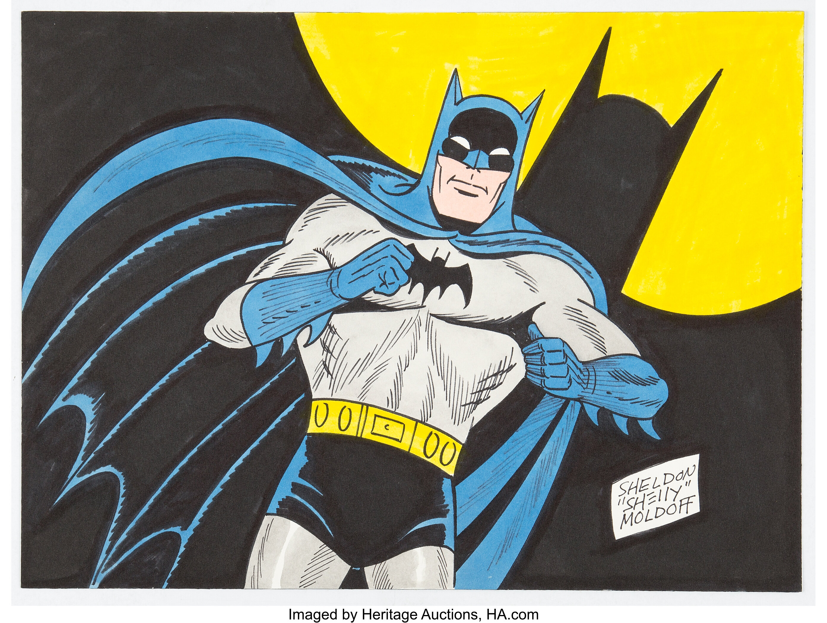 Sheldon Moldoff - Batman Specialty Illustration Original Art | Lot ...