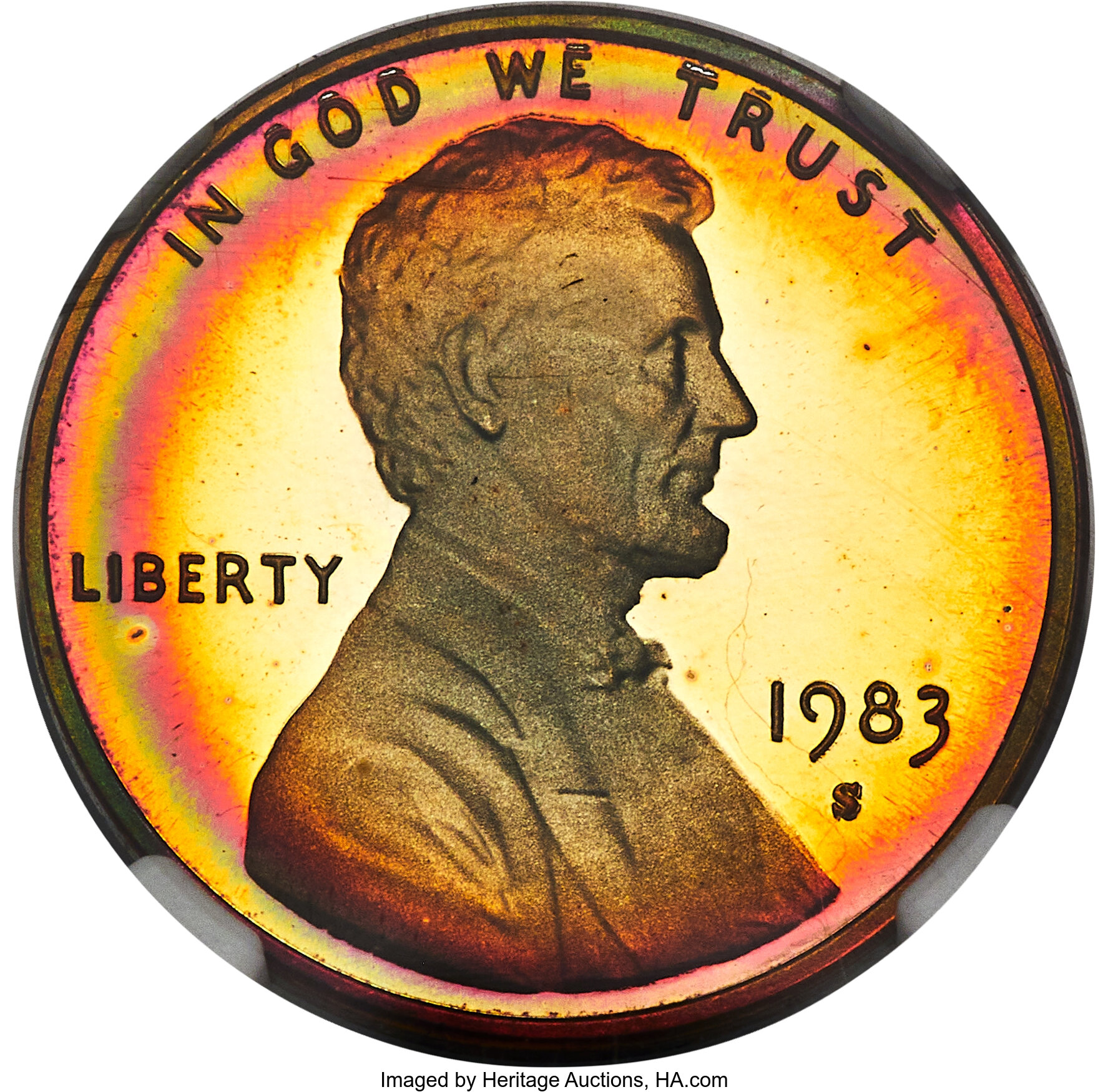1983-S 1C PR68 Red and Brown Ultra Cameo NGC. NGC Census: (84/988 ...
