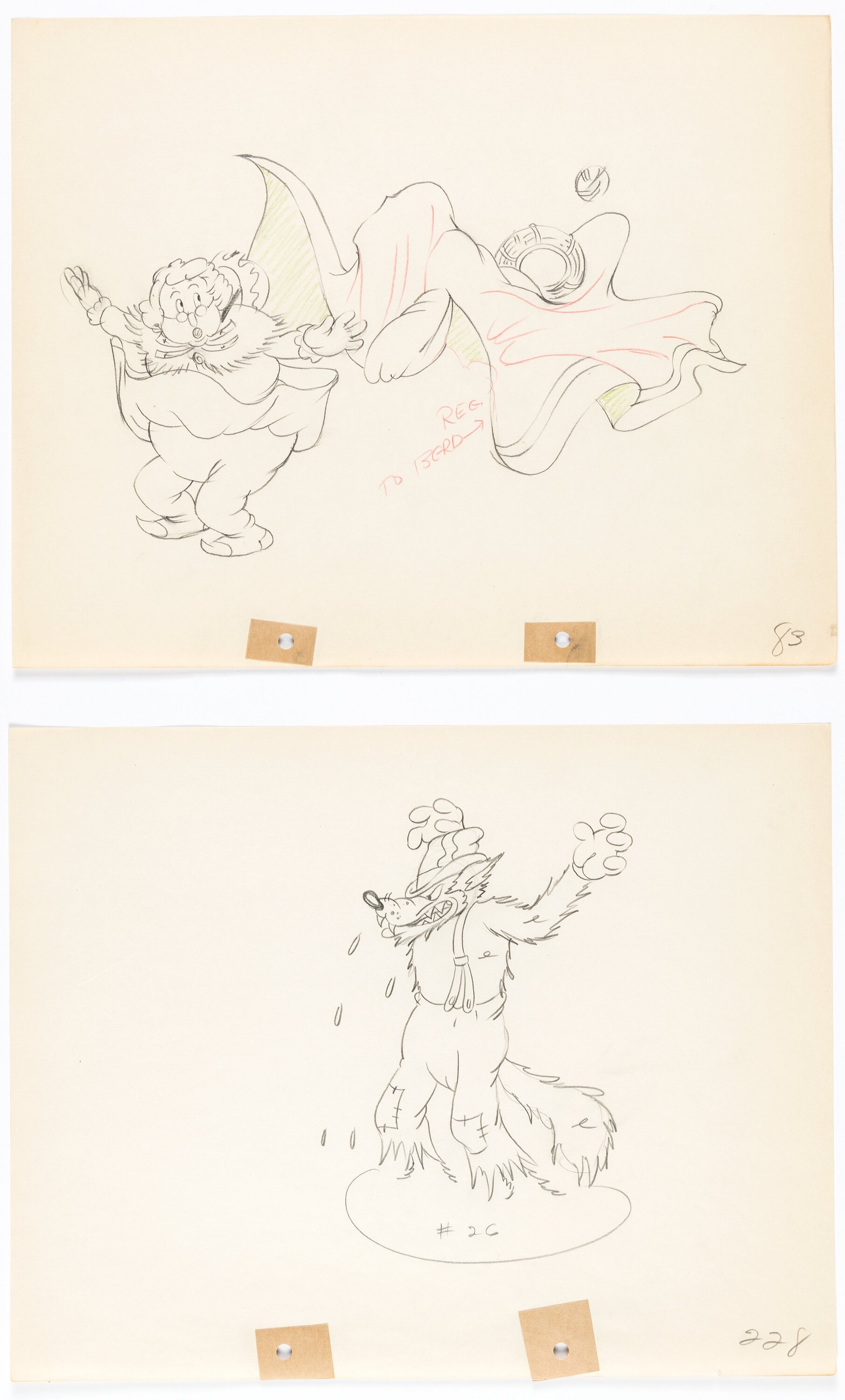 The Big Bad Wolf Grandma and Big Bad Wolf Animation Drawing Group | Lot ...