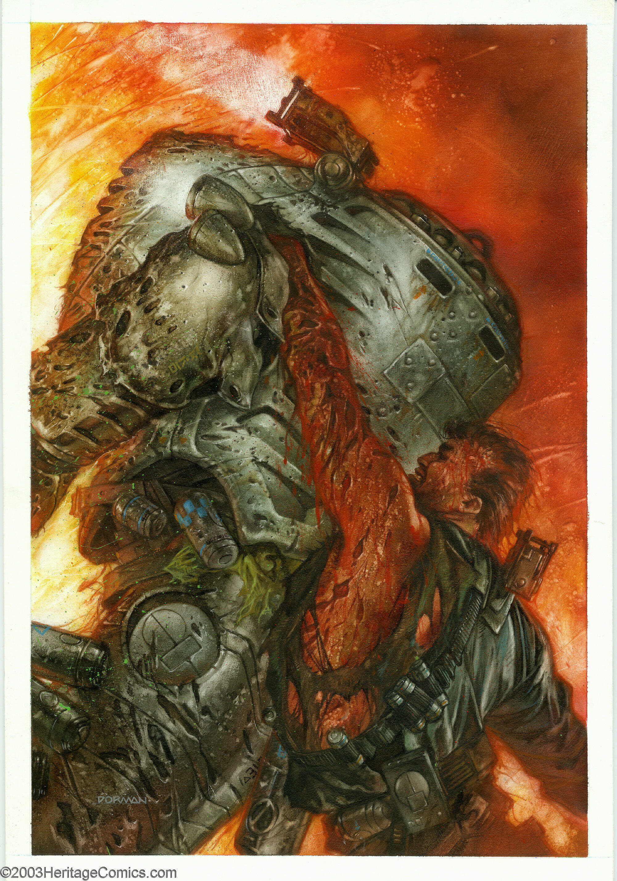 Dave Dorman - Original Art for Aliens: Tribes, page 61 (Dark Horse ...