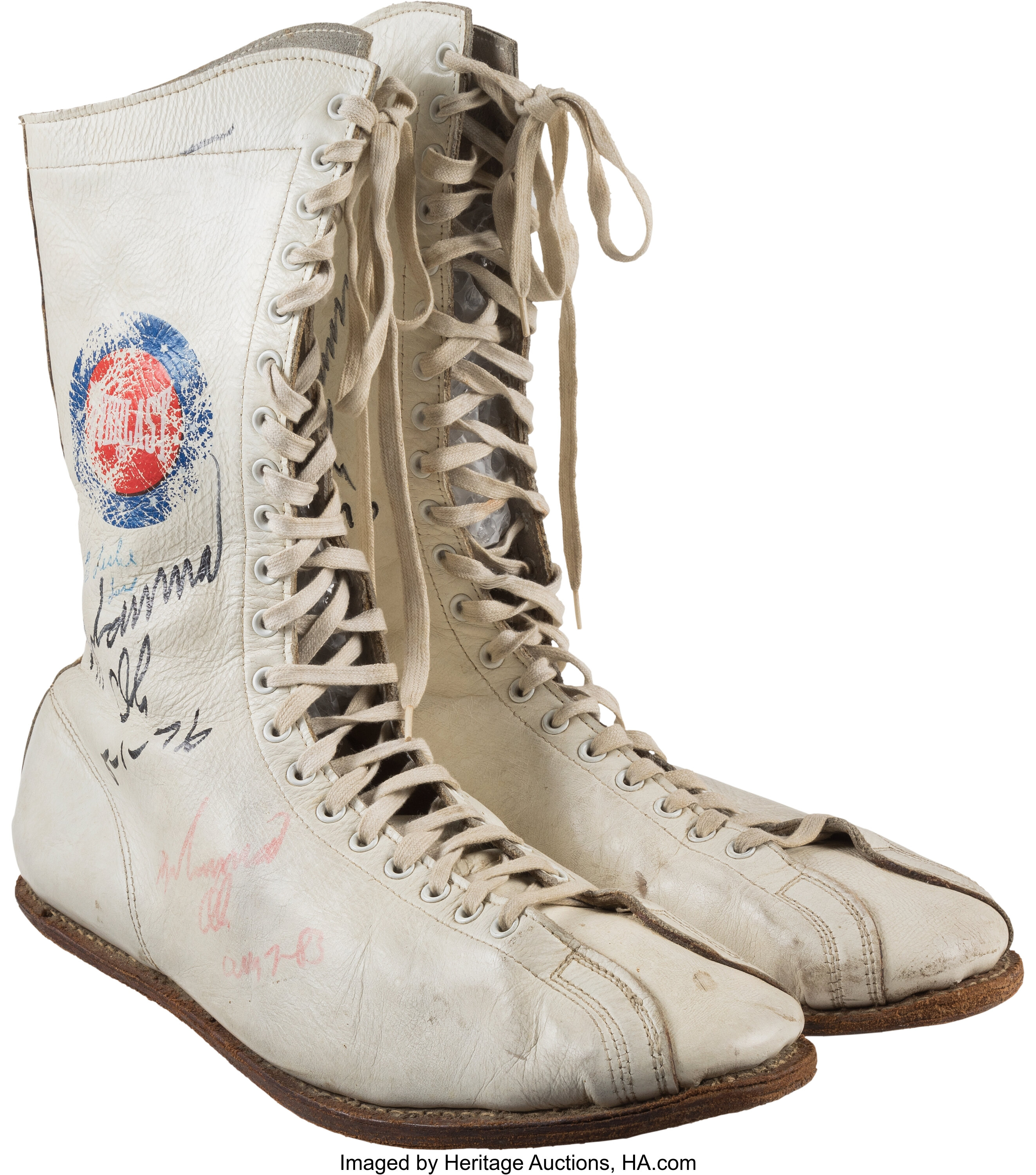 1976 Muhammad Ali Training Worn & Signed Shoes for Jimmy Young | Lot ...