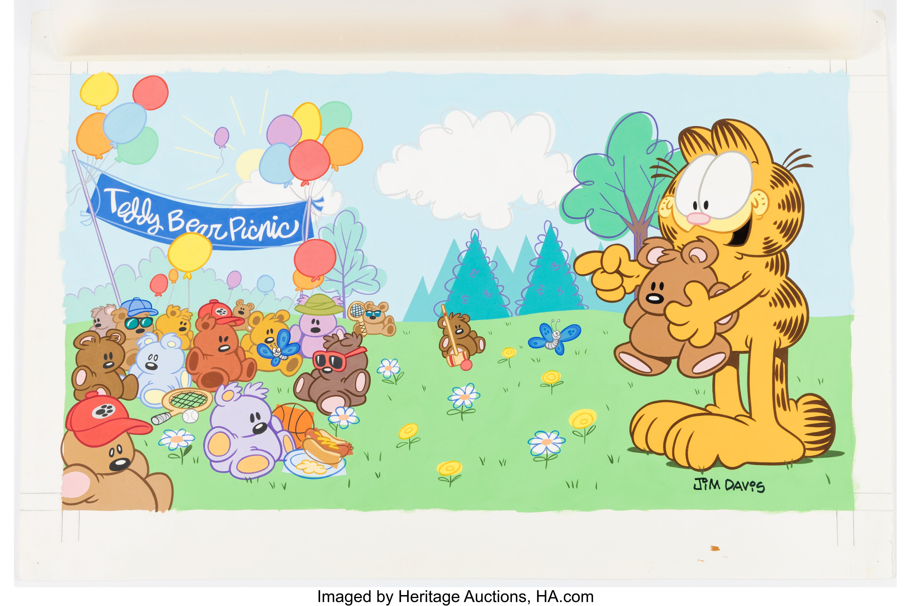 Jim Davis Studio Garfield "Teddy Bear" Illustration Original Art | Lot ...