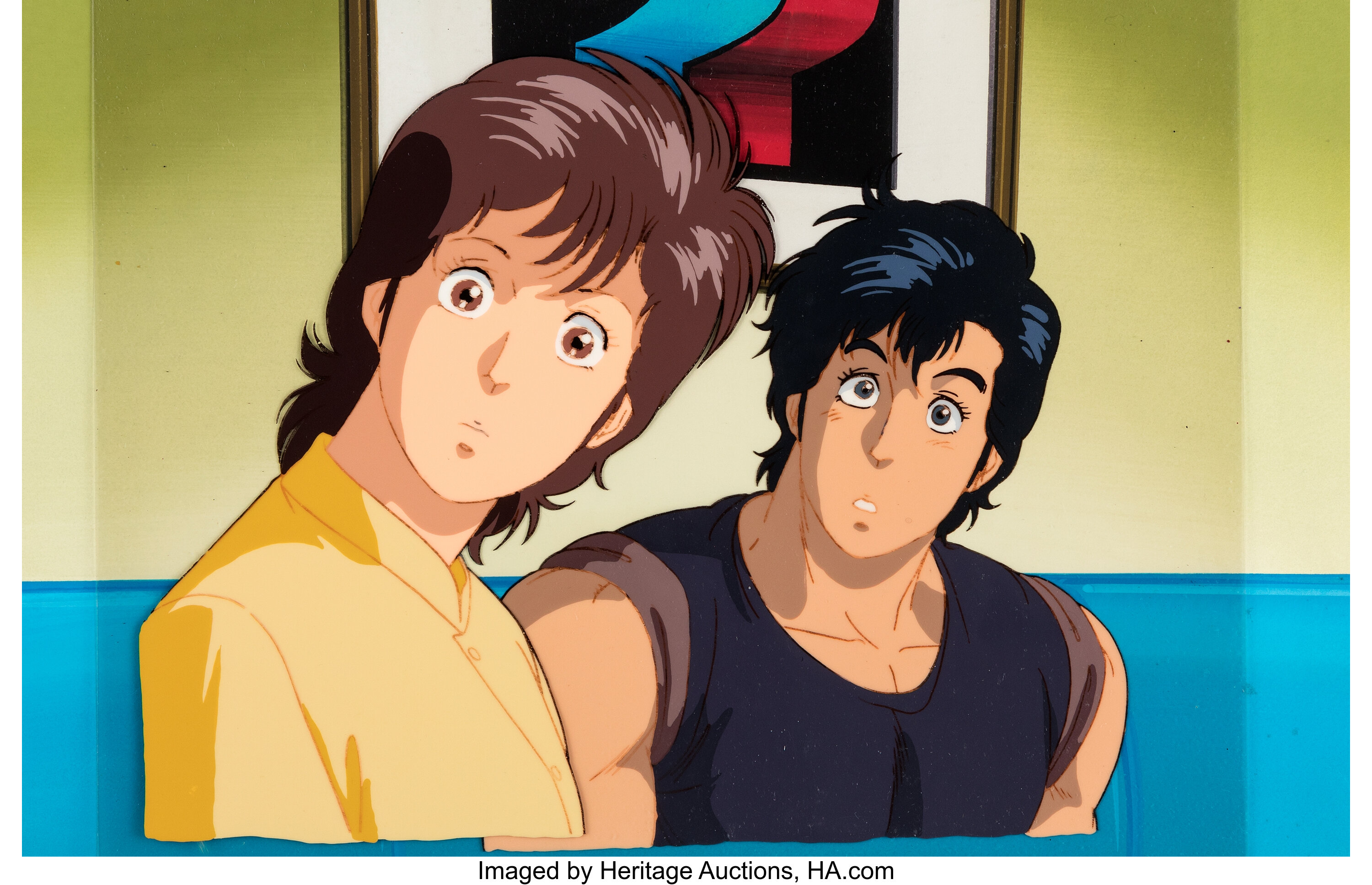 City Hunter Ryo Saeba and Kaori Makumura Production Cel Setup with ...