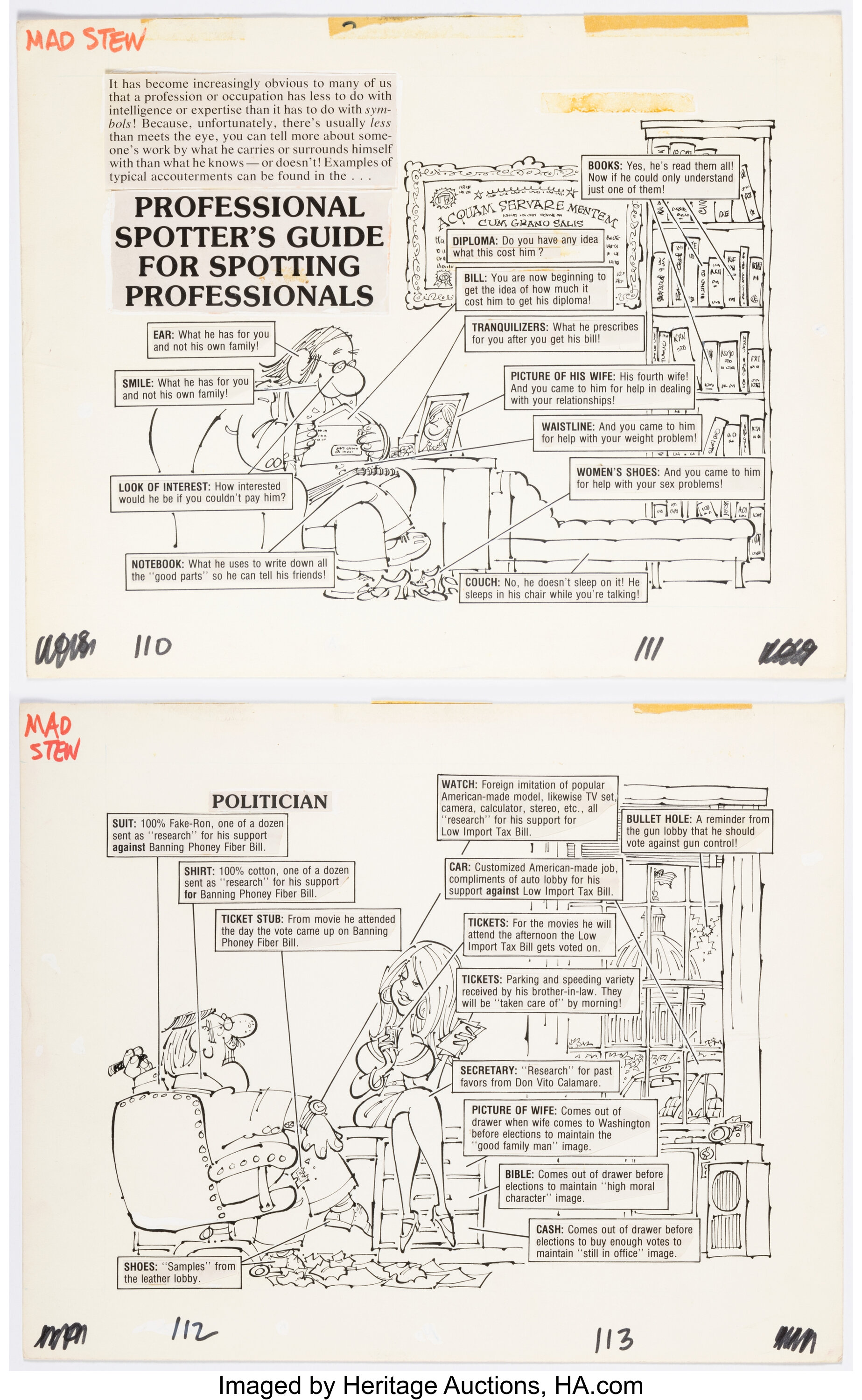 Paul Coker Jr. MAD Stew Double-Page Illustrations Original Art | Lot ...