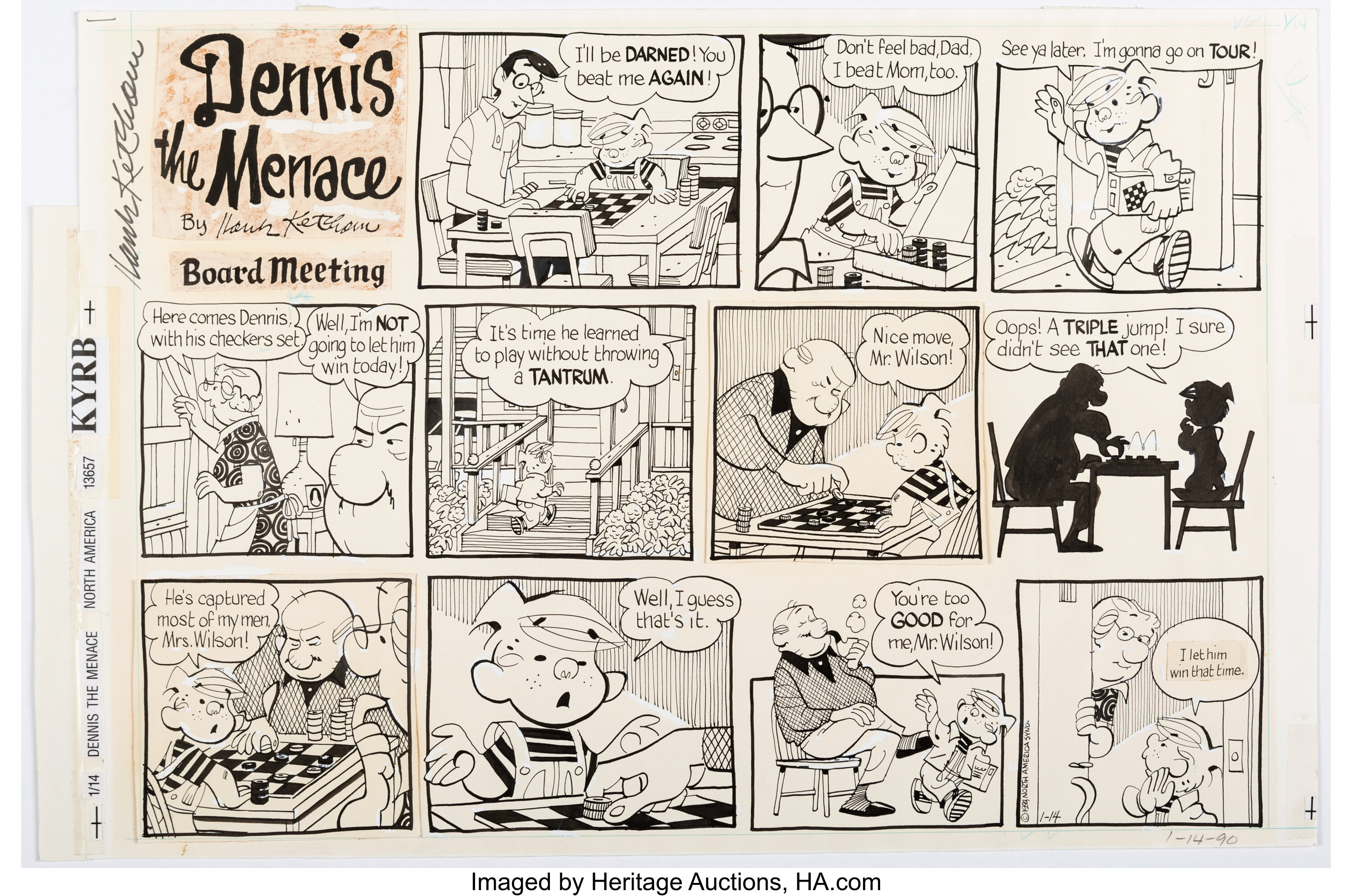 Hank Ketcham Dennis the Menace Sunday Comic Strip Original Art | Lot ...