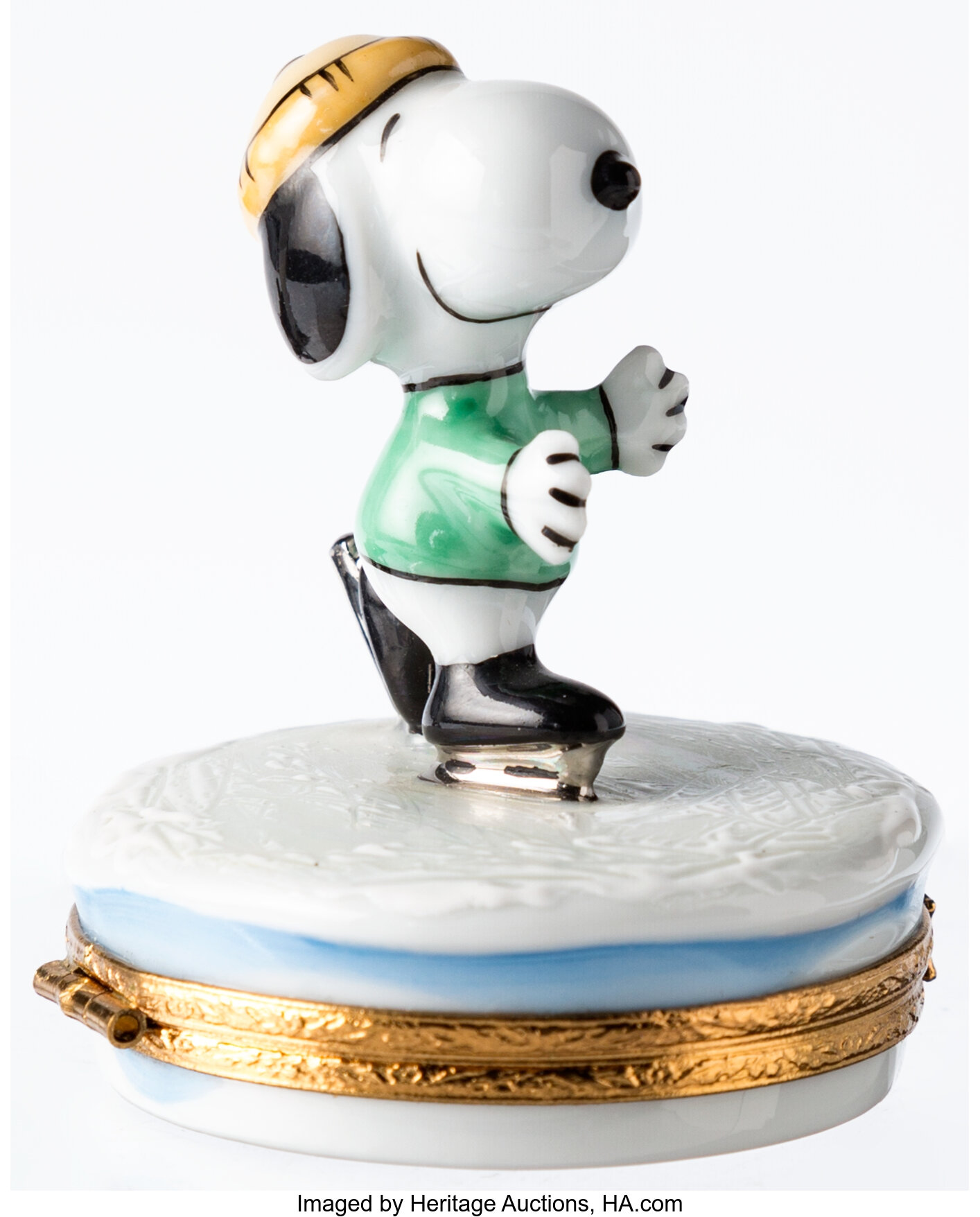 Snoopy Skating Champ Porcelain Figurine (Artoria Limonges, | Lot #14014 ...
