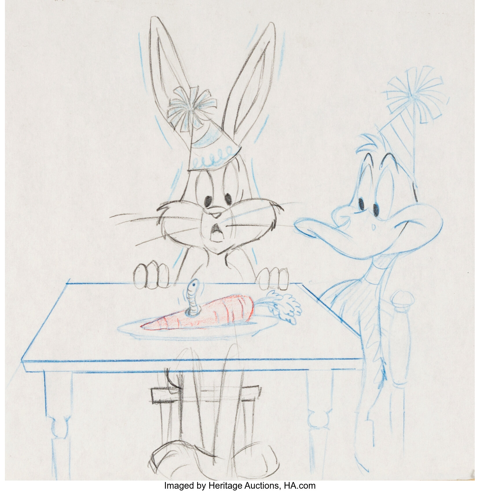 Bugs Bunny and Daffy Duck Publicity Art Drawing plus Friz | Lot #47244 ...