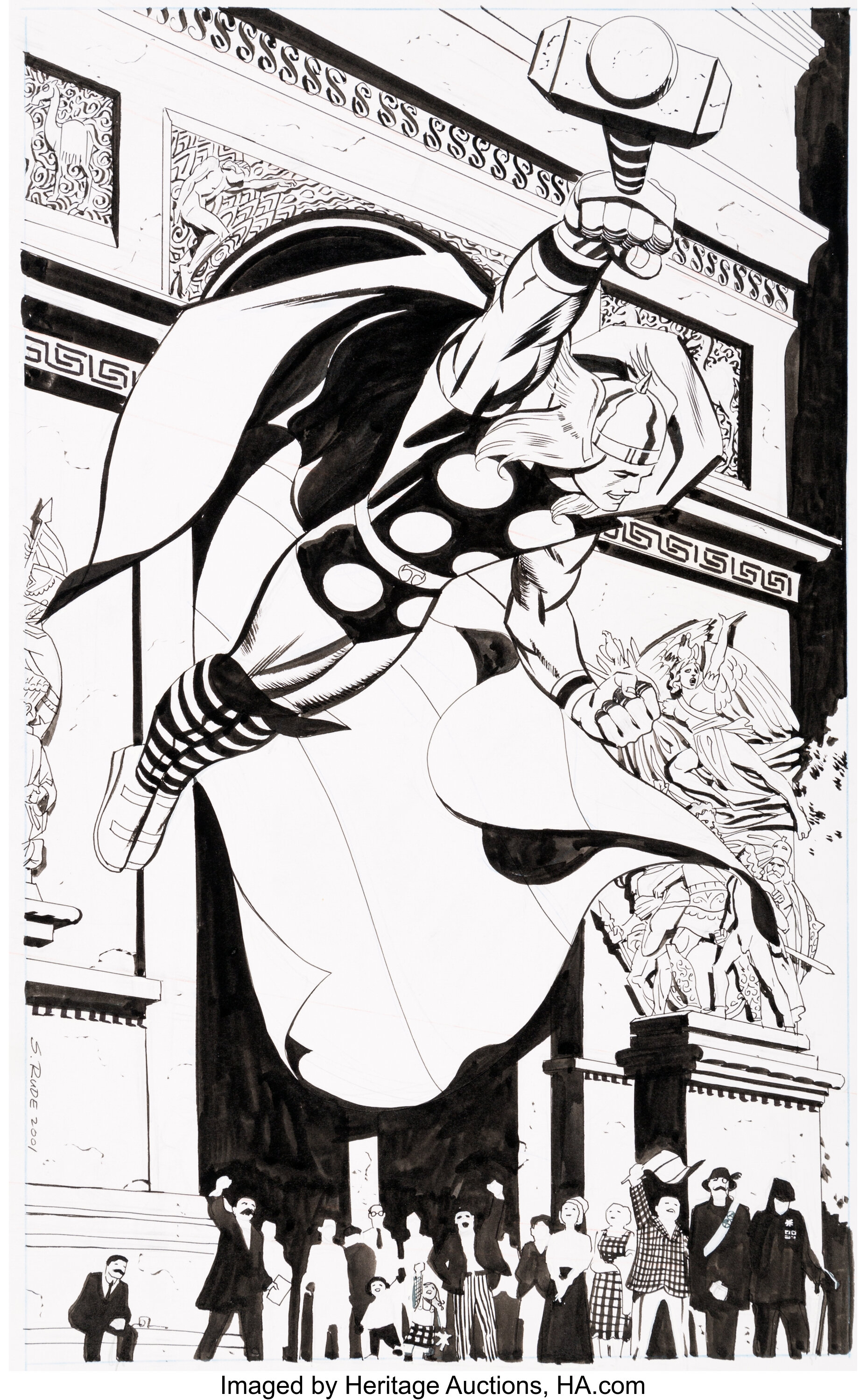 Steve Rude - Thor Poster Original Art (Marvel, 2001).... Original | Lot ...
