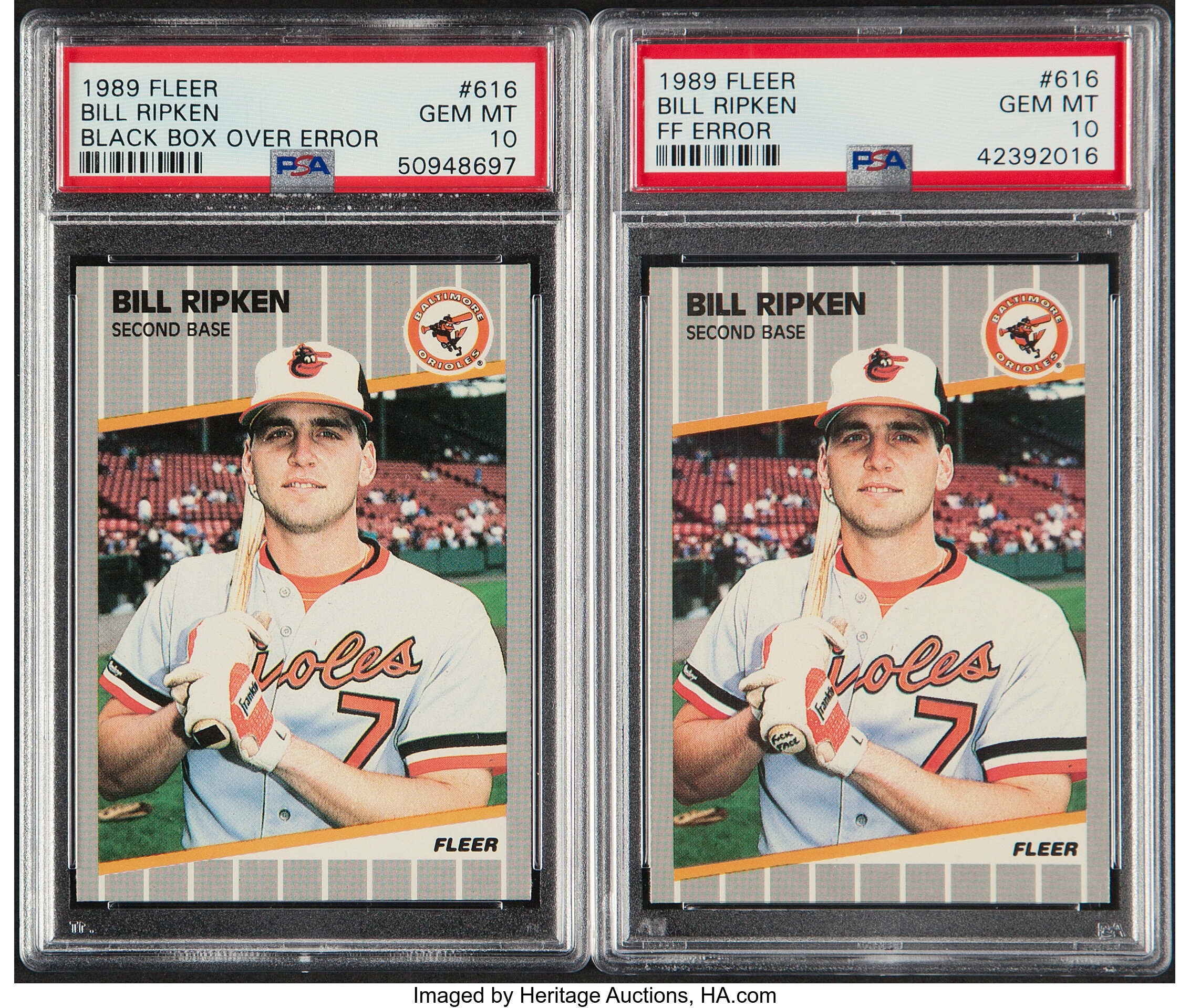 1989 Fleer Bill Ripken #616 PSA Gem Mint 10 Graded Pair (2) - FF | Lot ...