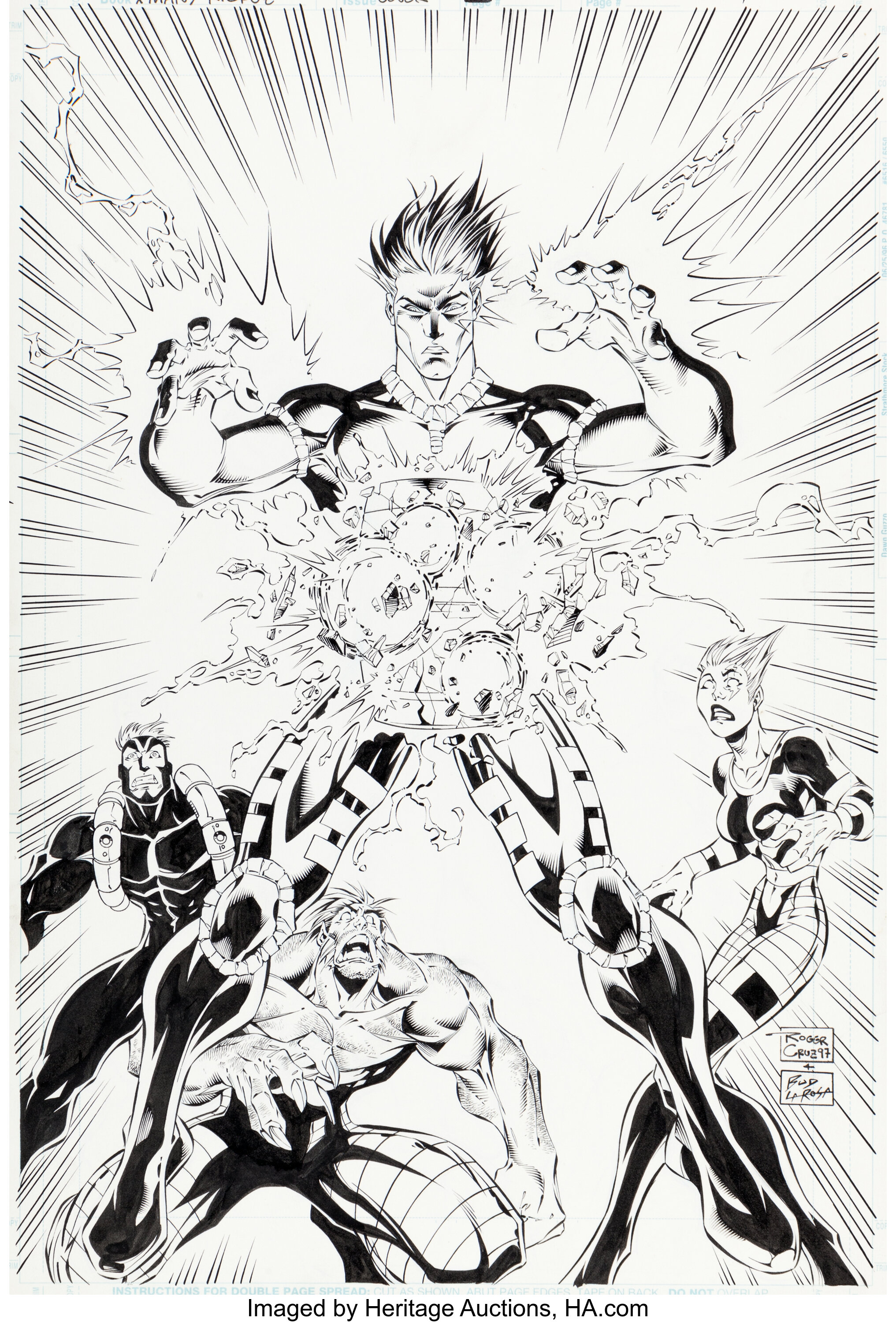 Roger Cruz and Bud LaRosa X-Man #28 Cover Original Art (Marvel, | Lot ...