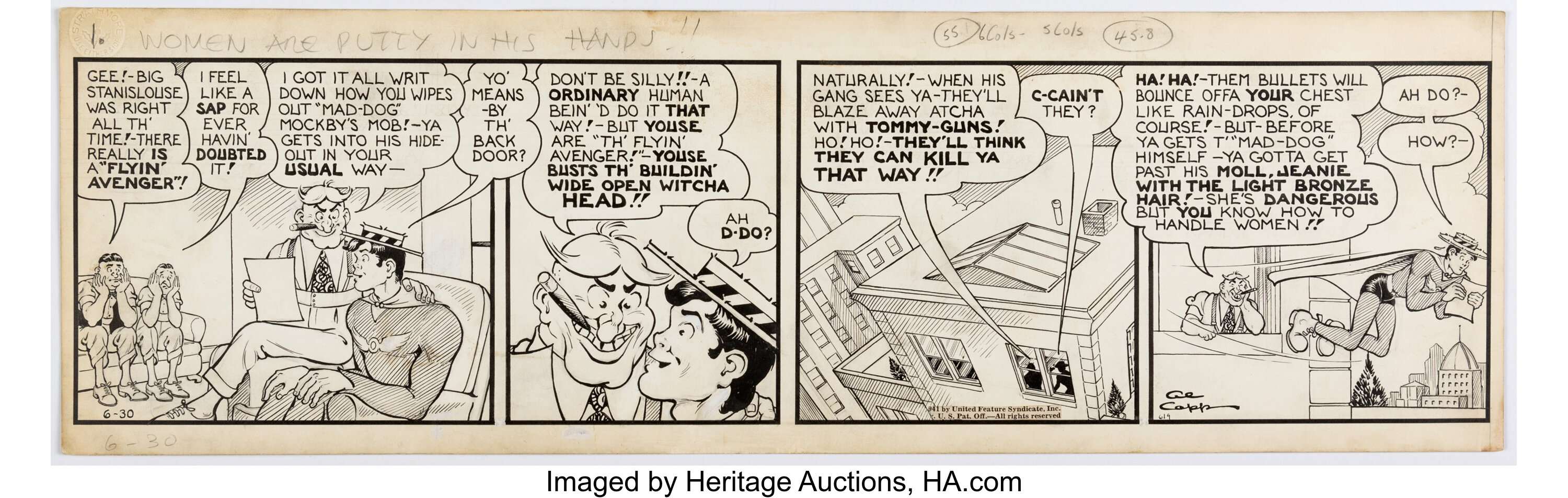 Al Capp Li'l Abner Daily Comic Strip Original Art dated 6-30-41 | Lot ...