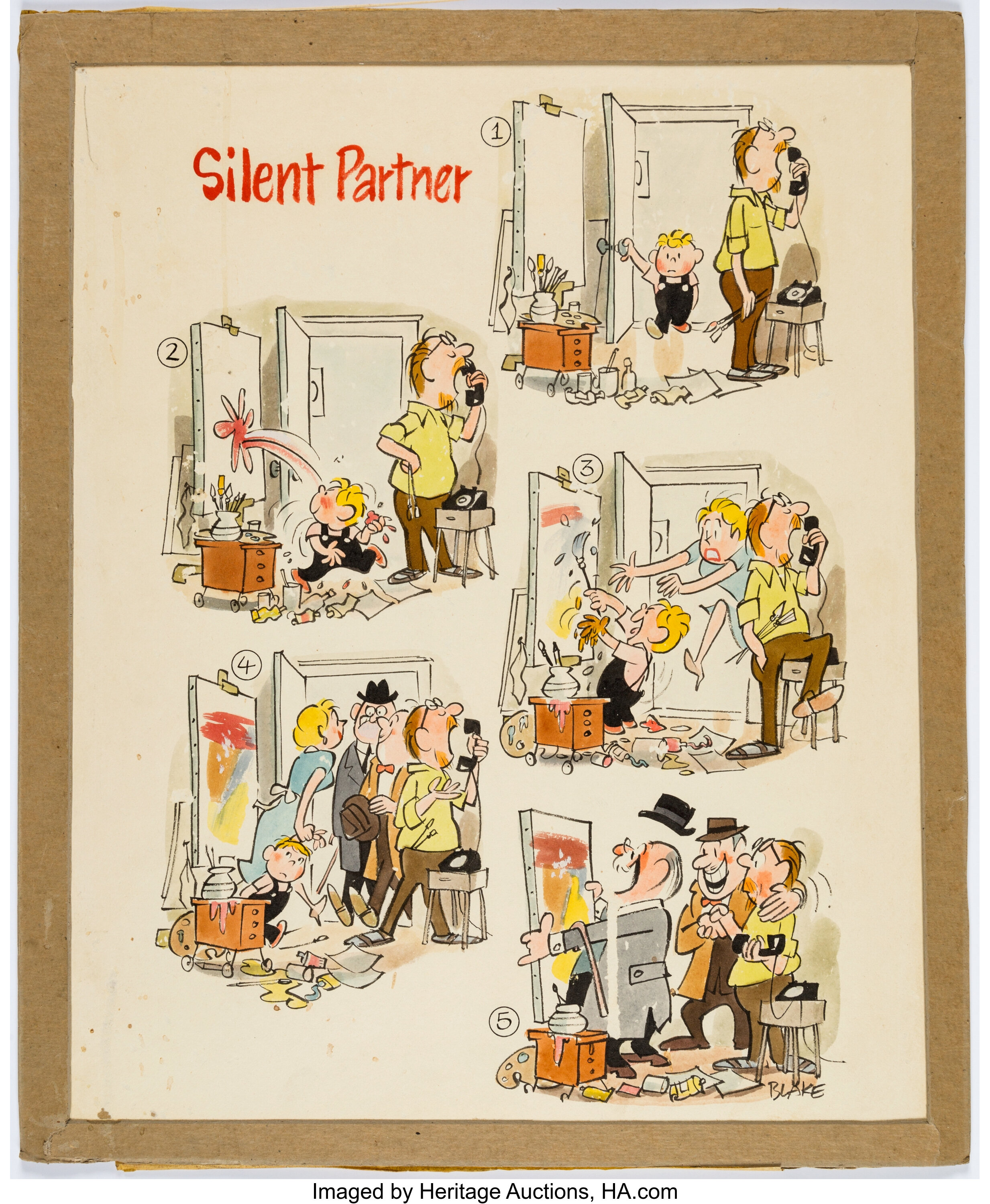 Bud Blake Silent Partner and SCUBA Diver Illustrations Original Art ...