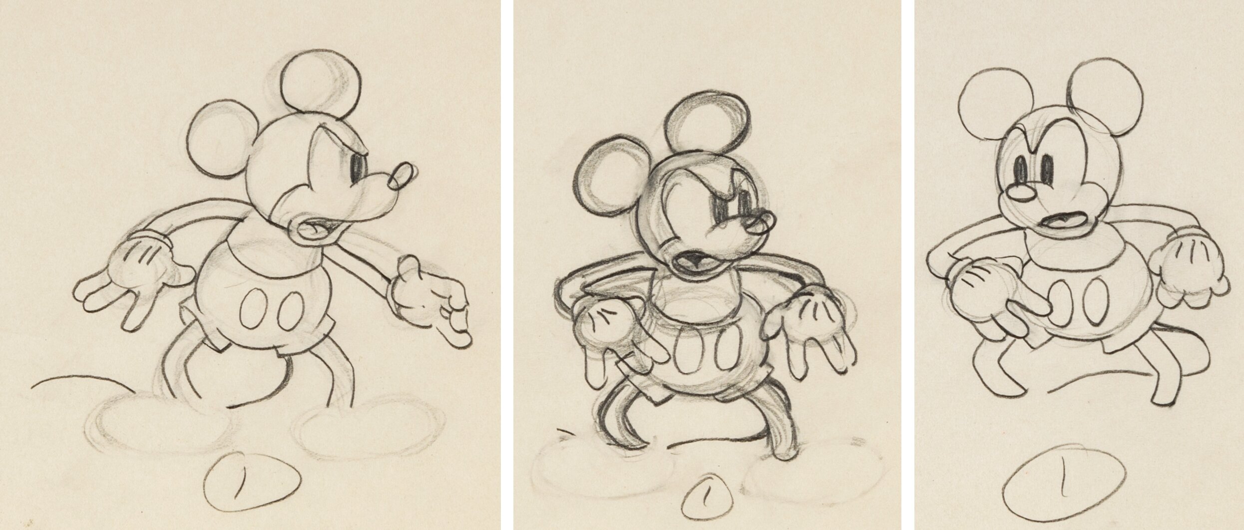 Shanghaied Mickey Mouse Animation Drawing Sequence of 3 (Walt | Lot ...