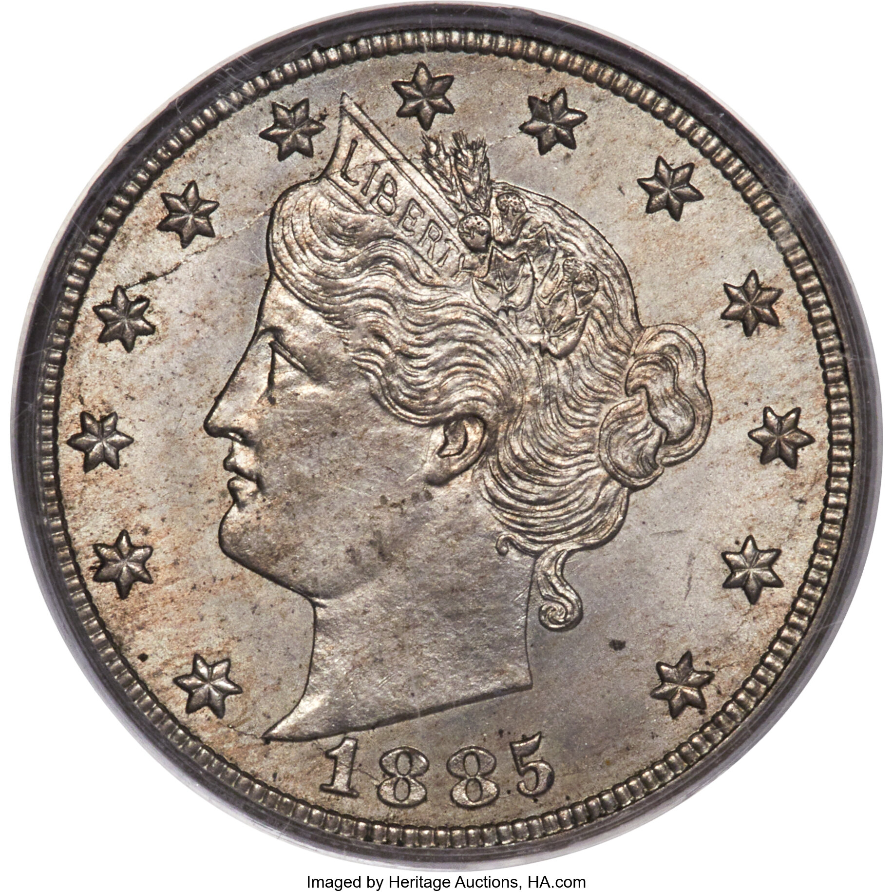 1885 5C MS64 PCGS. The 1885 is the key date in the Liberty nickel | Lot ...