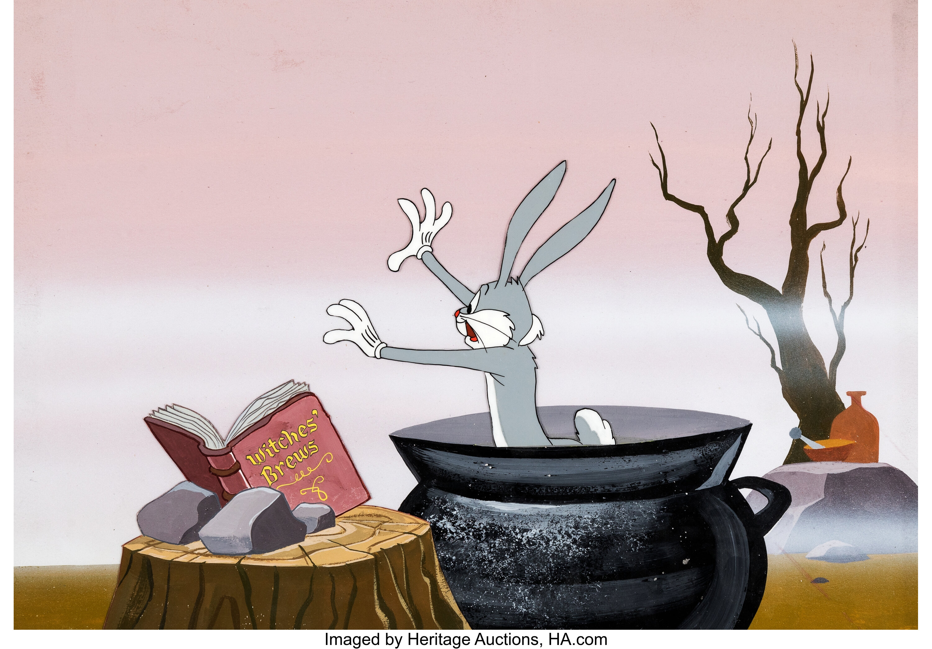 A Witch's Tangled Hare Production Background and Hand-Painted | Lot ...