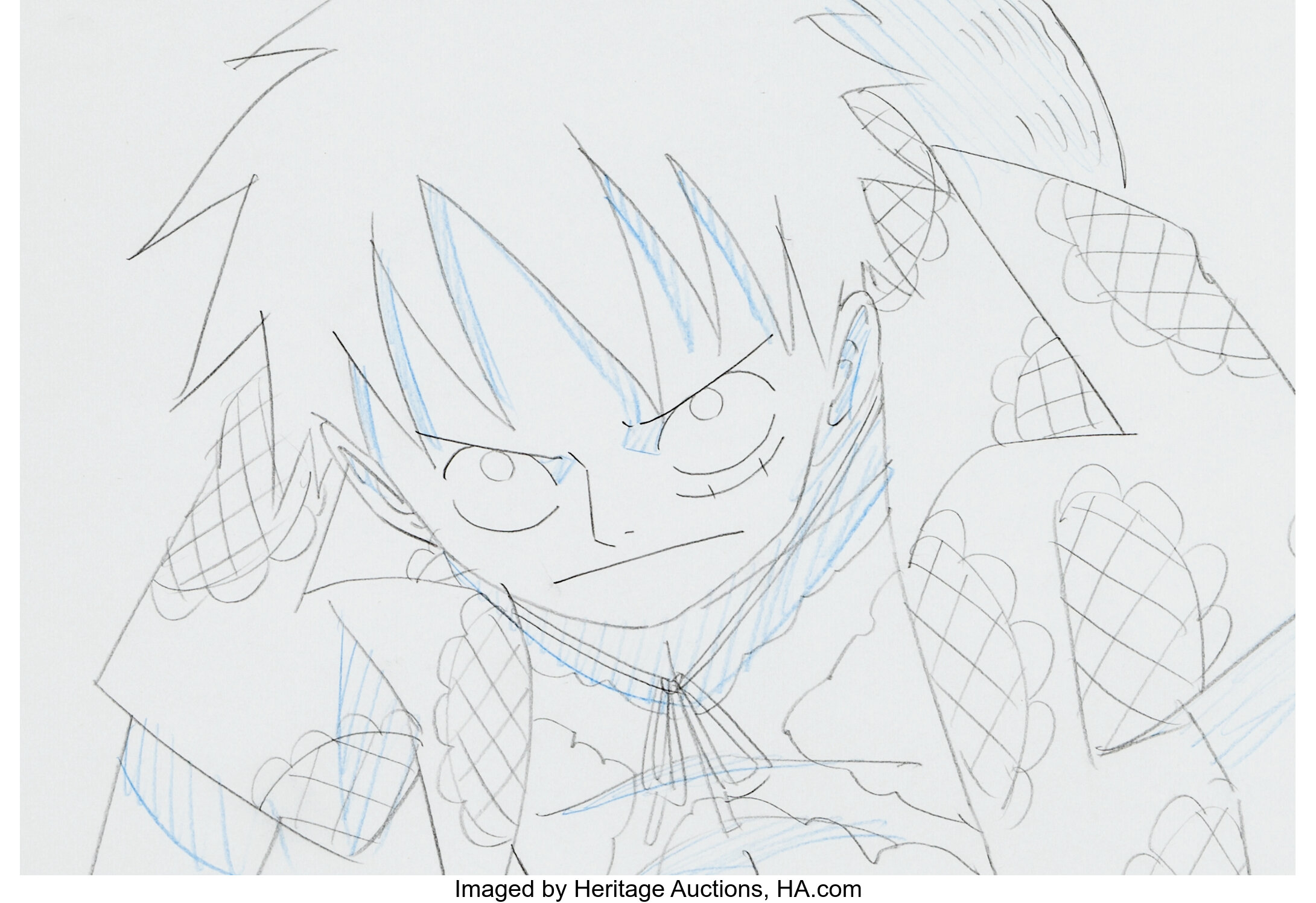One Piece Monkey D. Luffy Animation Drawing (Toei Animation, c. | Lot ...
