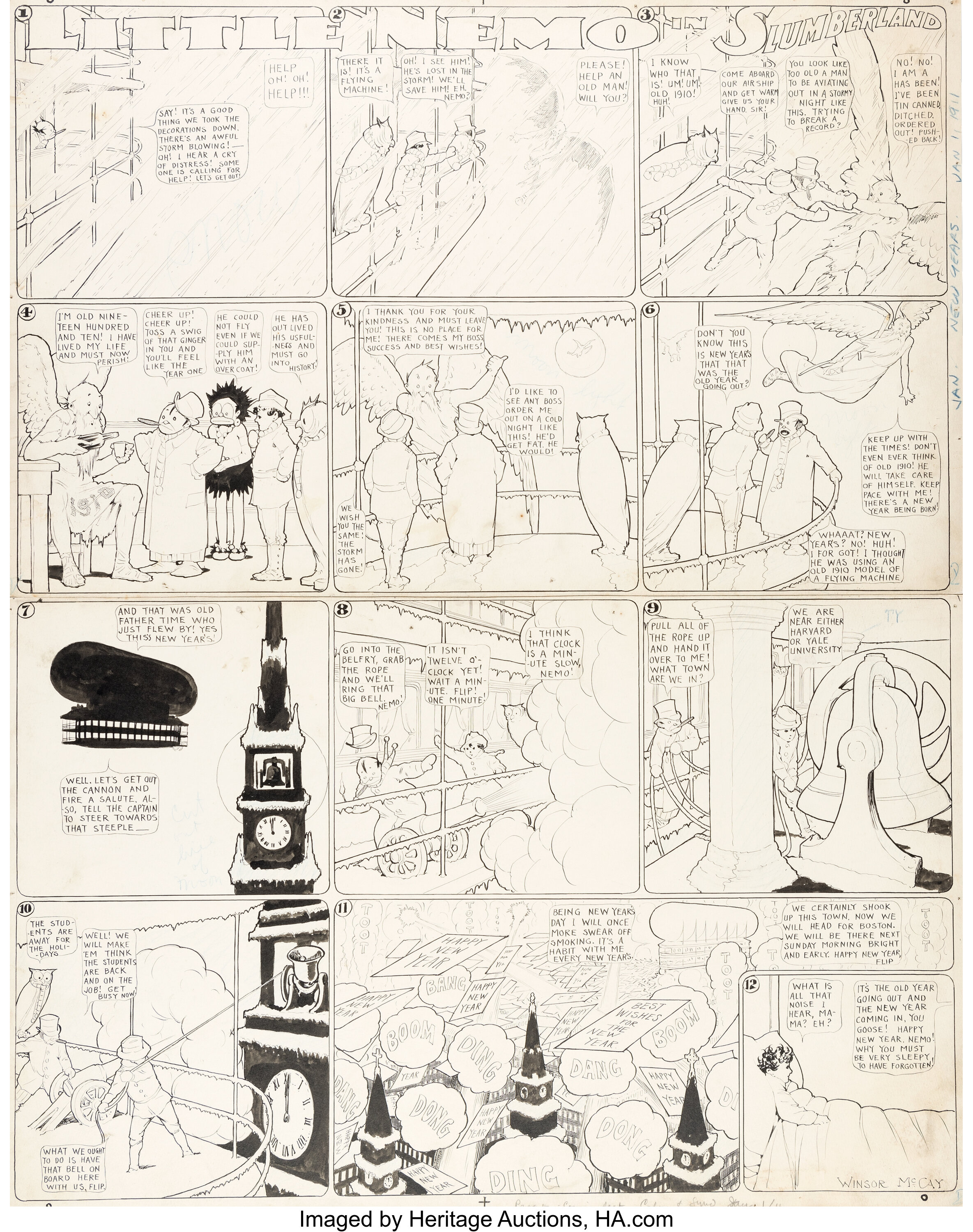Winsor McCay Little Nemo In Slumberland Sunday Comic Strip Original ...
