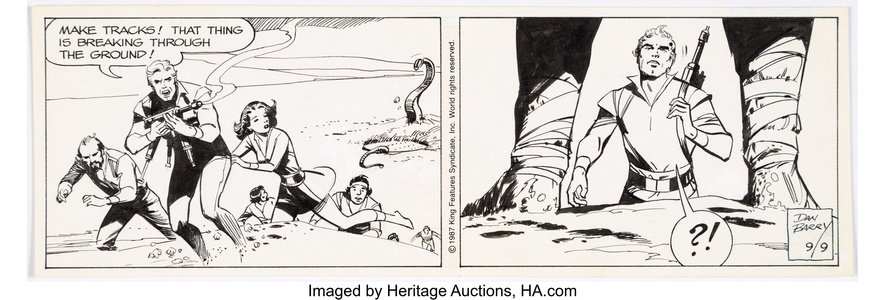 Dan Barry Flash Gordon Daily Consecutive Comic Strips Original Art ...