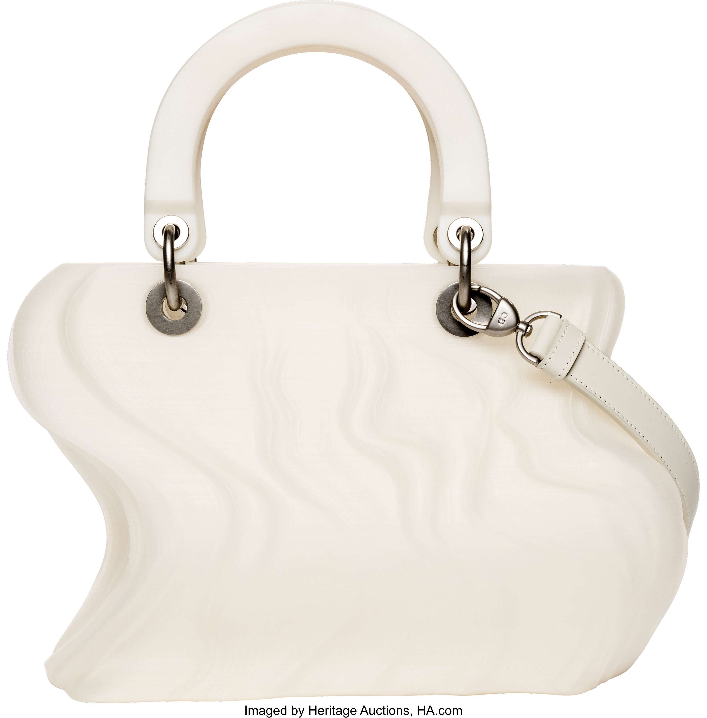 Christian Dior Limited Edition White 3D Printed Medium Lady Dior by ...