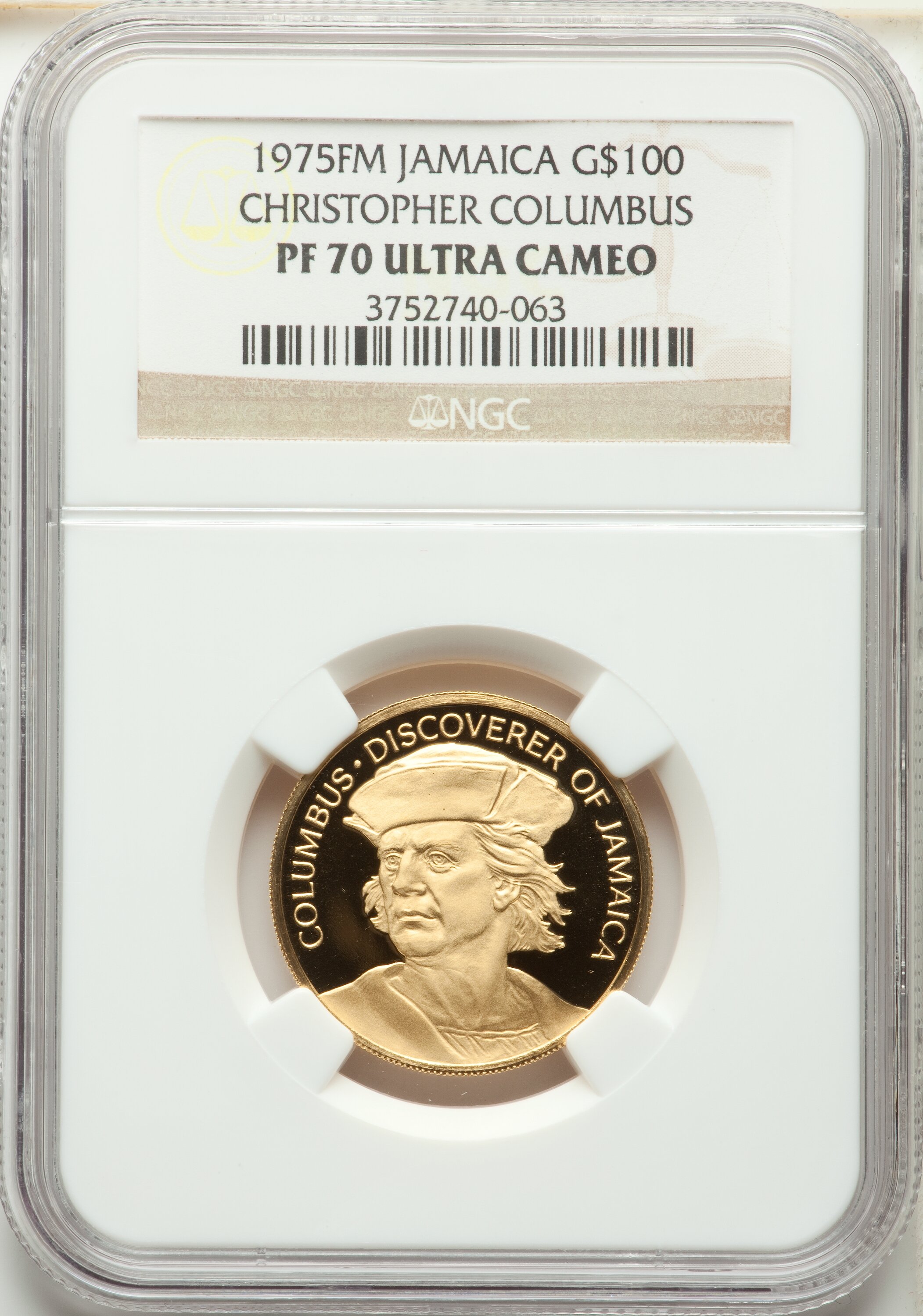 Jamaica: Elizabeth II gold "Christopher Columbus" 100 Dollars | Lot ...