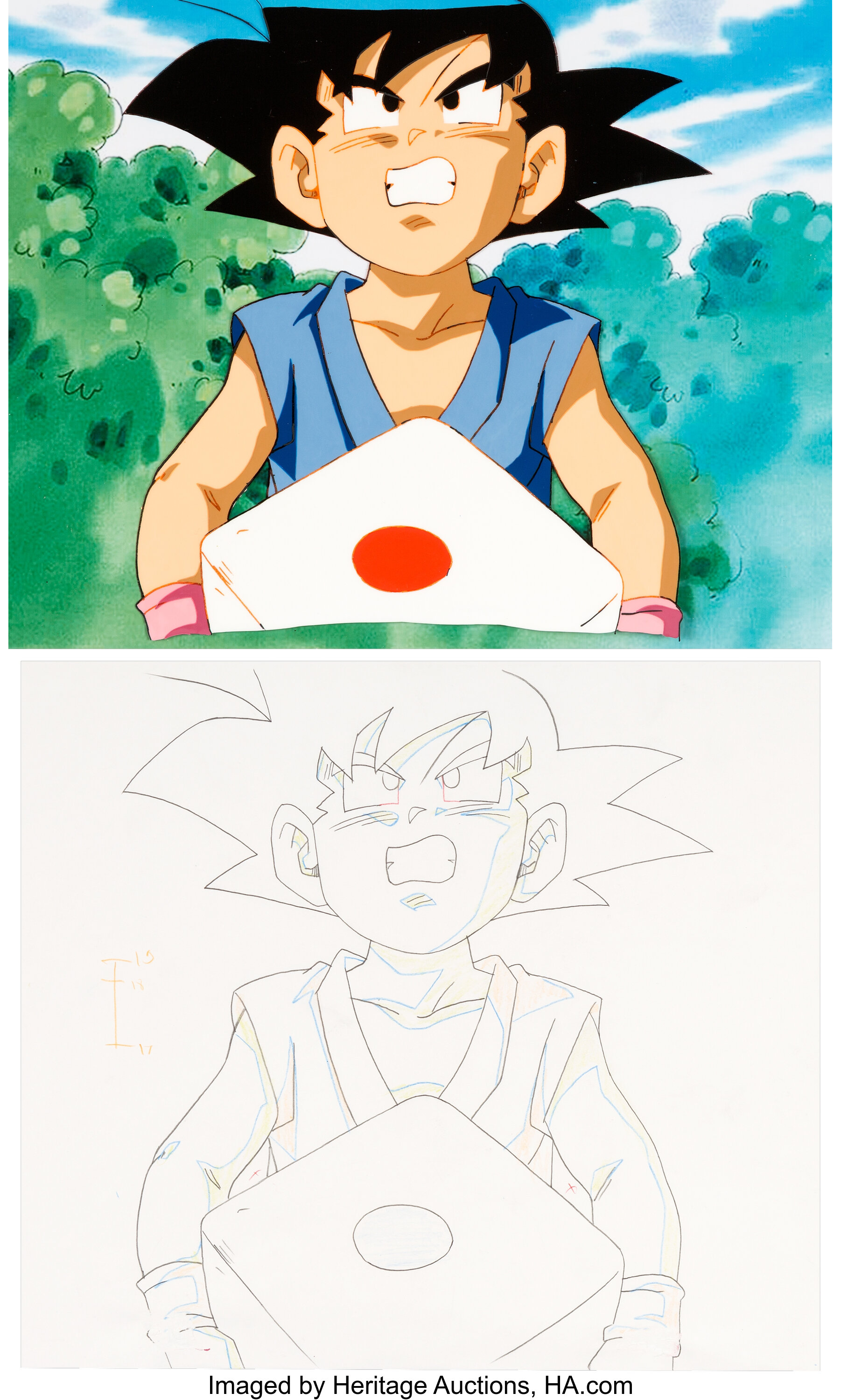 Dragon Ball GT Episode 30 Goku Production Cel and Animation Drawing ...