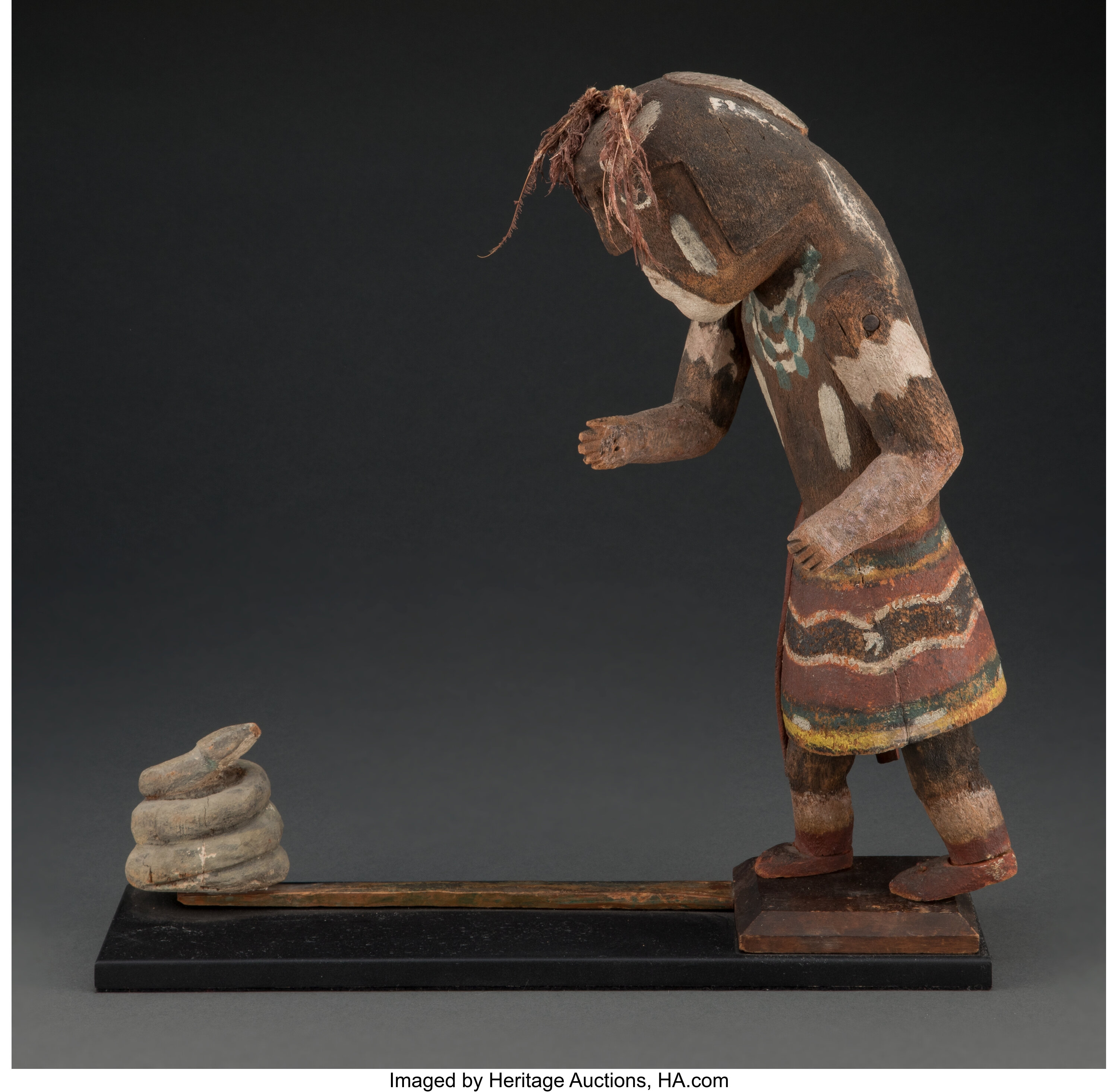 An Early and Important Hopi Dance Figure with Coiled Snake... | Lot ...