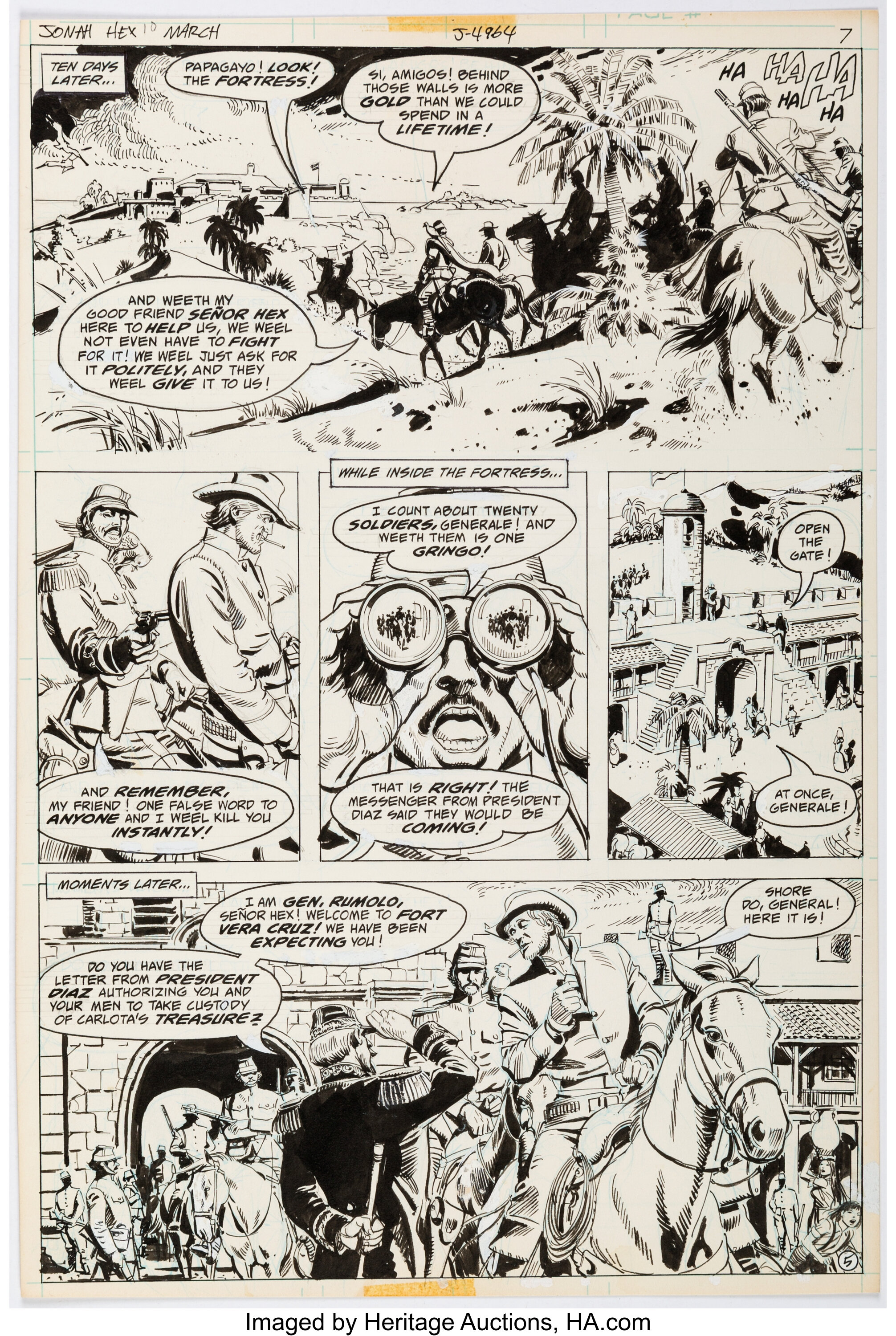José Luis García Lopez Jonah Hex 10 Story Page 5 Original Art Dc