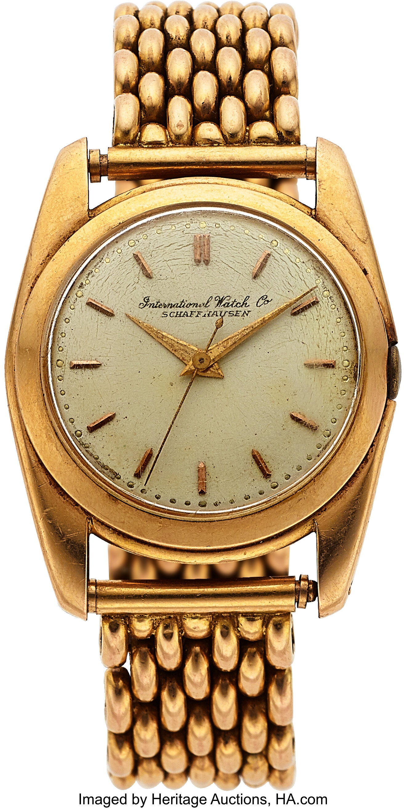 International Watch Co, 18k Blush Yellow, Manual Wind Watch. Circa ...