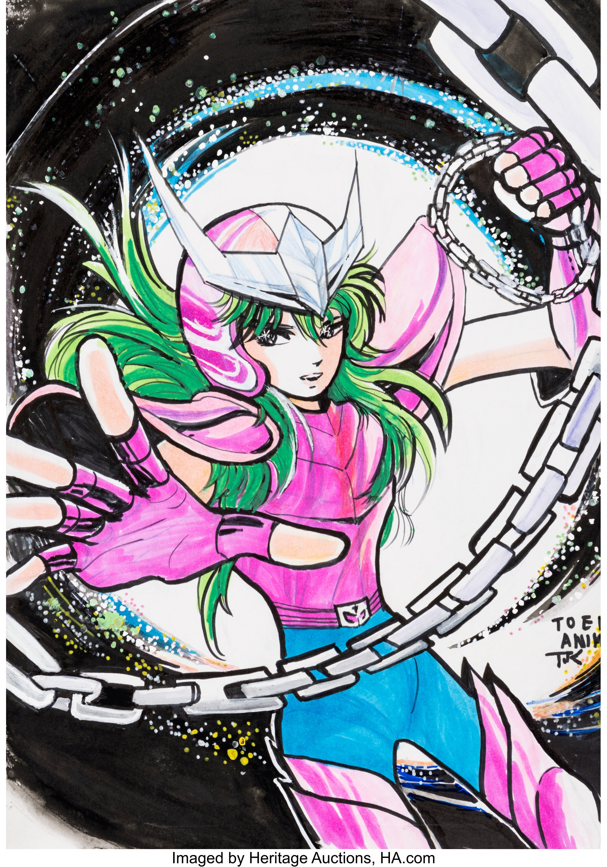 Saint Seiya Andromeda Shun Original Illustration (Toei Animation, | Lot ...