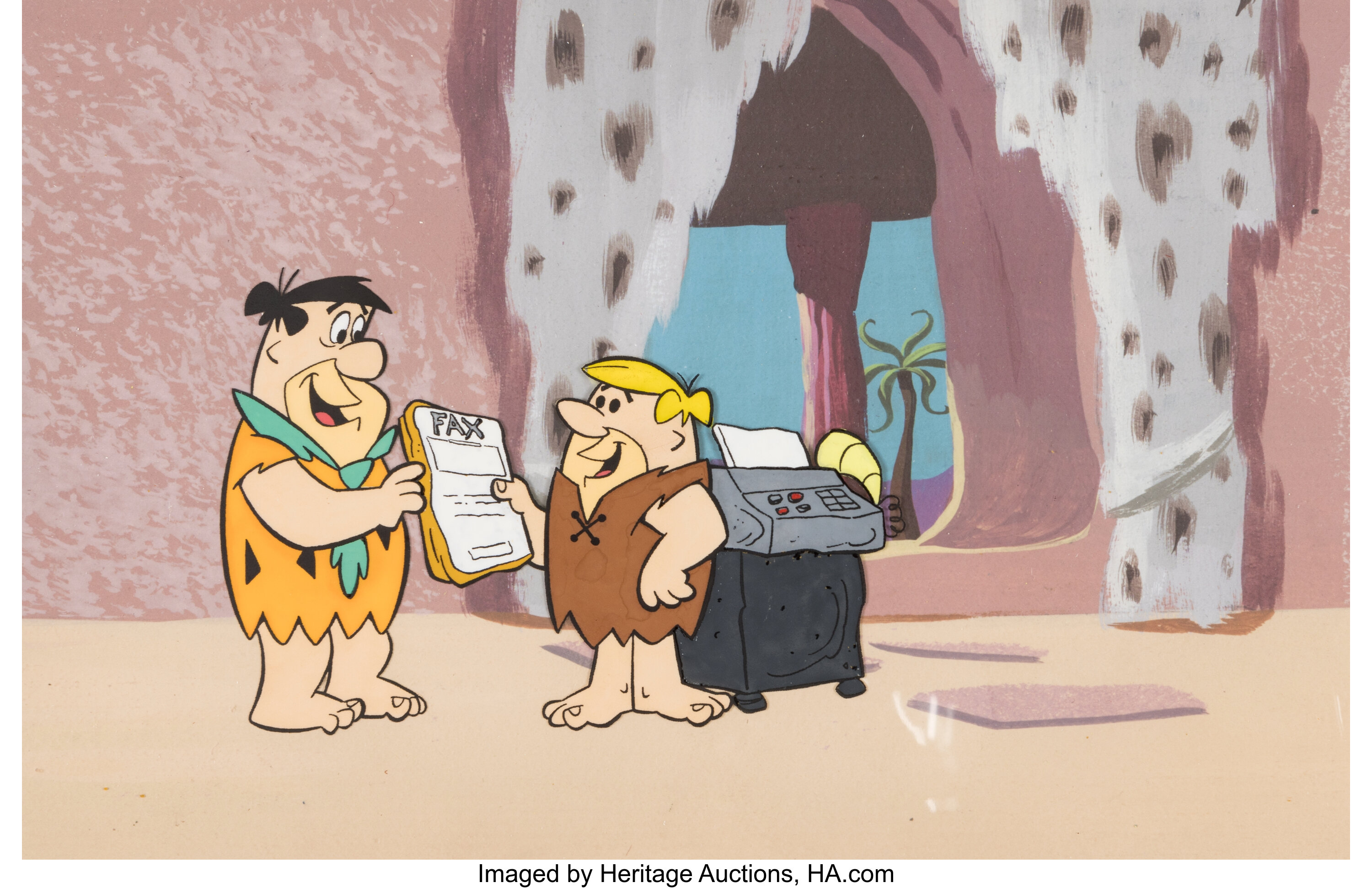 The Flintstones Fred and Barney Publicity Cel (Hanna-Barbera, c. | Lot ...
